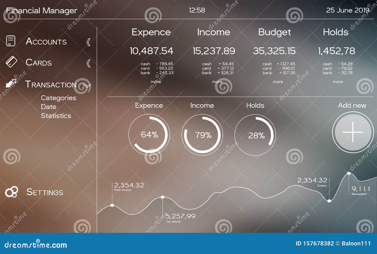 Financial Analysis Application with Many Comparisons Stock Illustration ...