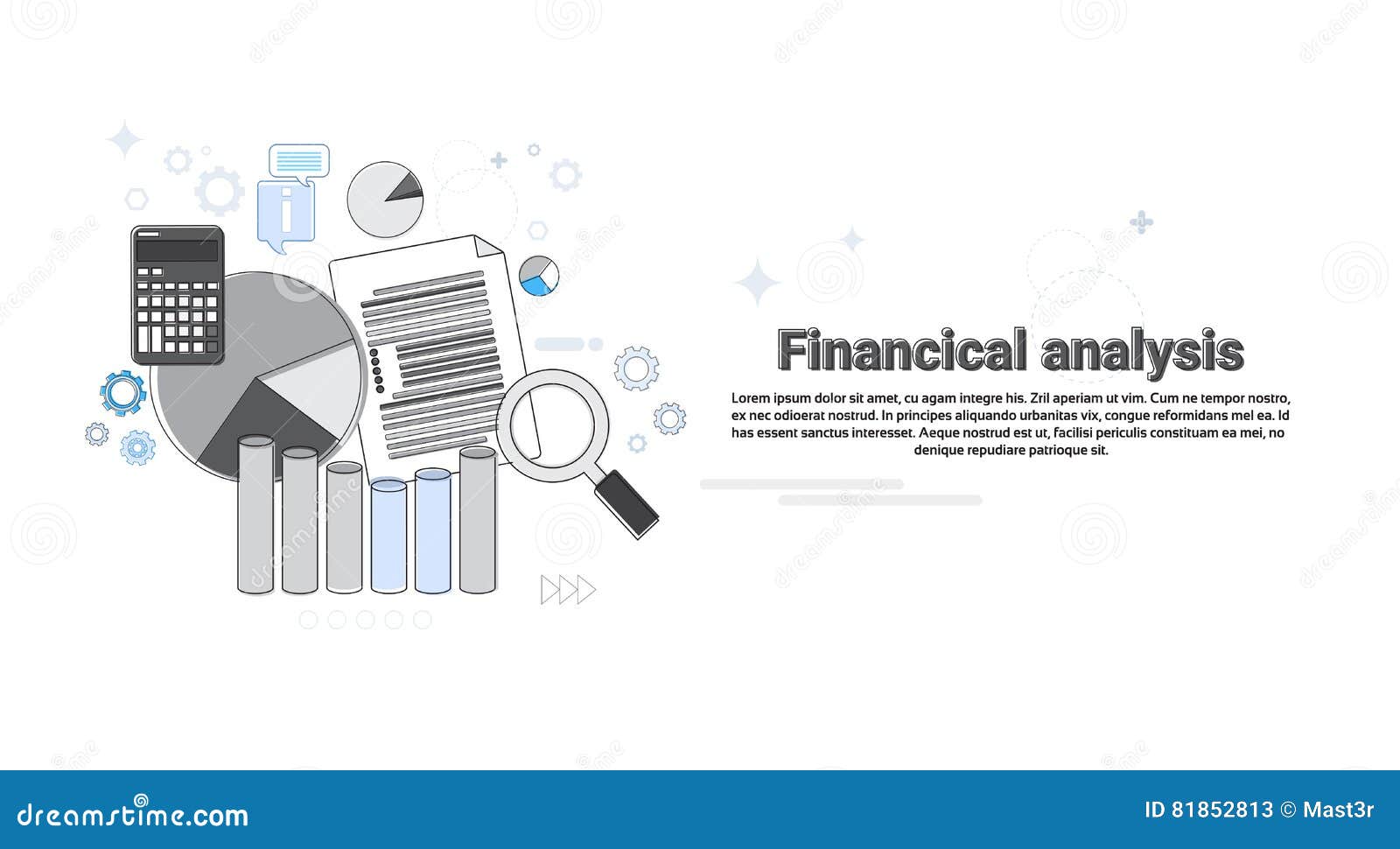 Financial Analysis Business Web Banner Stock Vector - Illustration of ...
