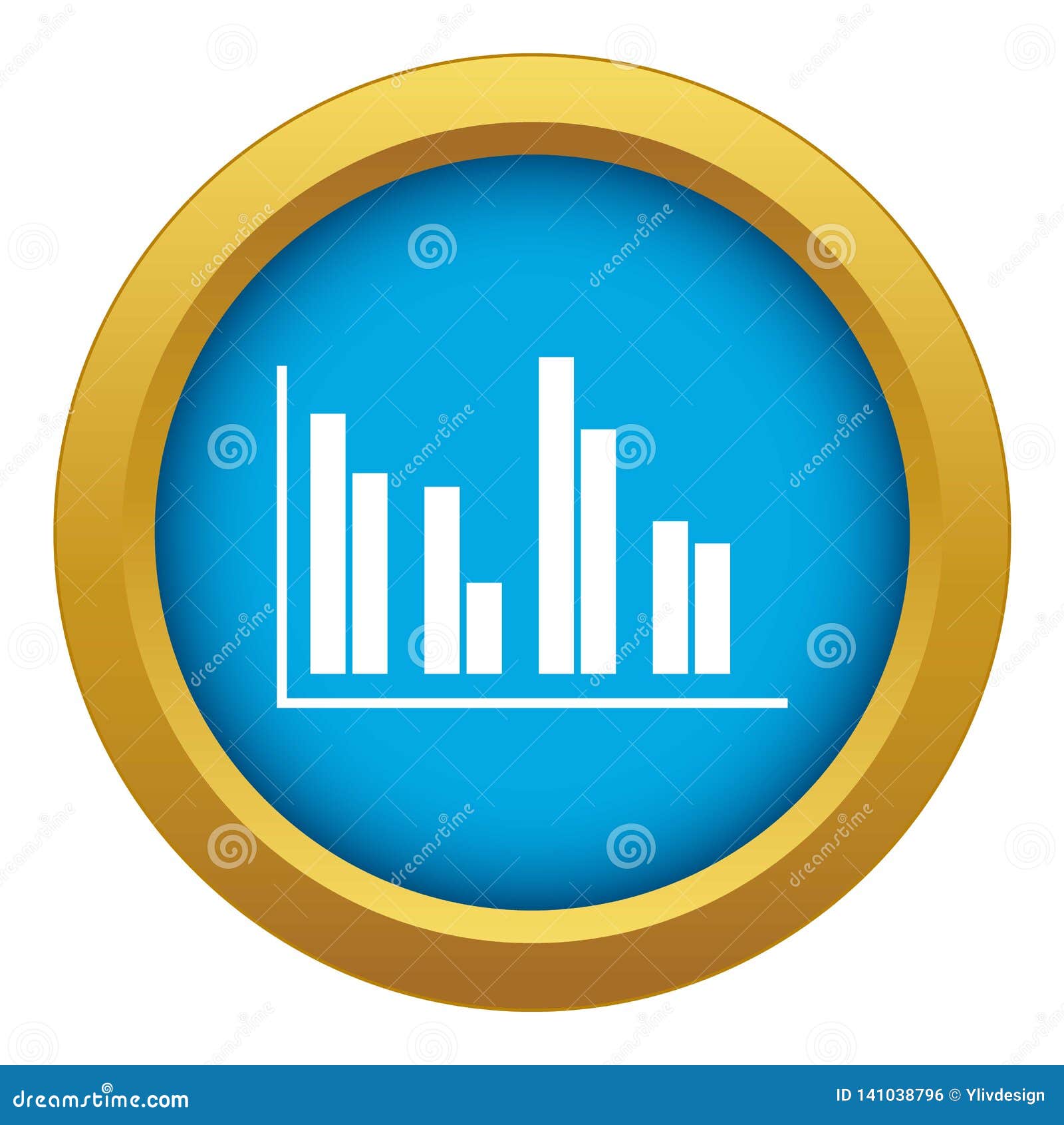 Financial Analysis Chart Icon Blue Vector Isolated Stock Vector ...