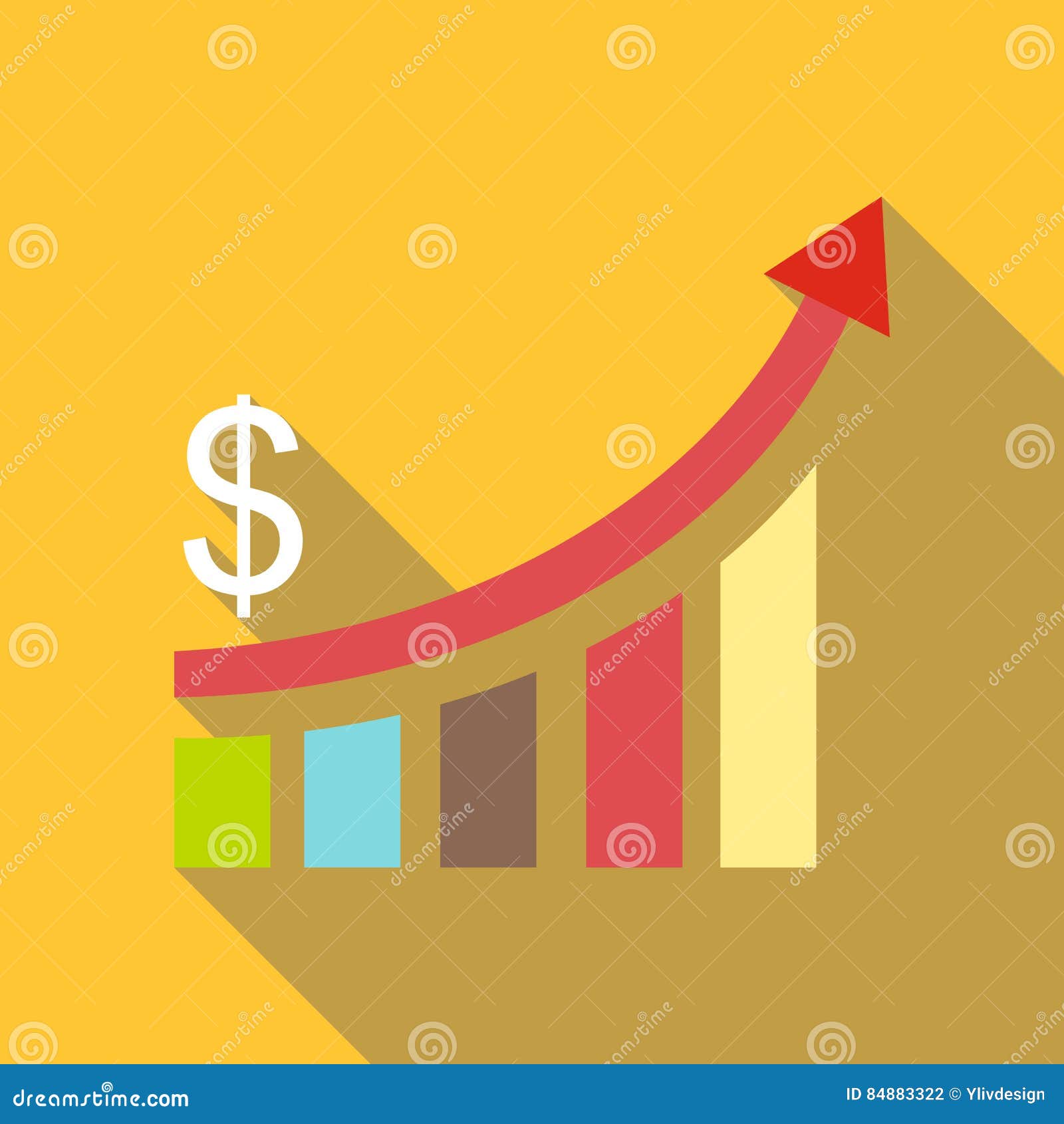 Financial Analysis Chart Icon, Flat Style Stock Vector - Illustration ...