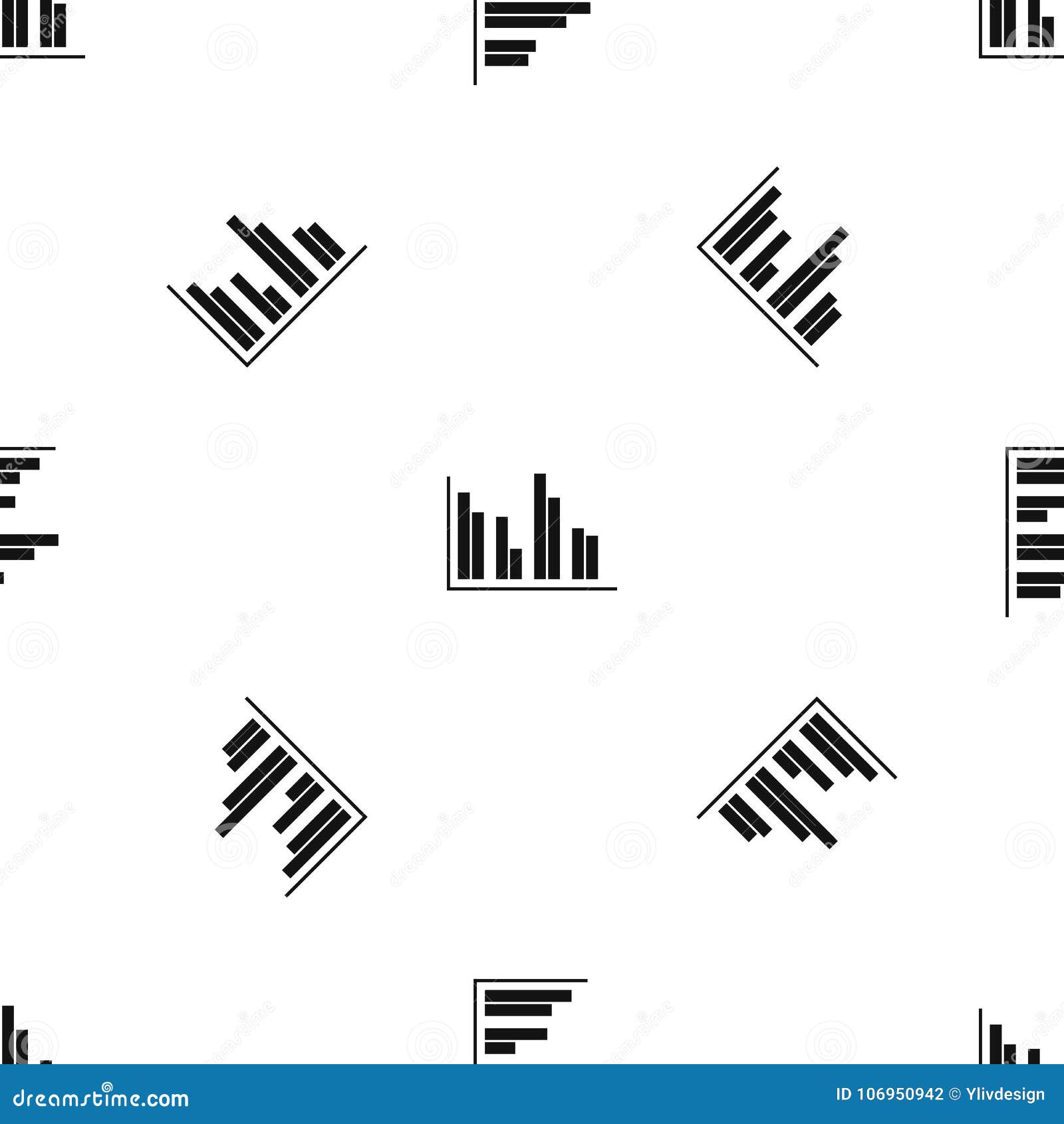 Financial Analysis Chart Pattern Seamless Black Stock Vector ...