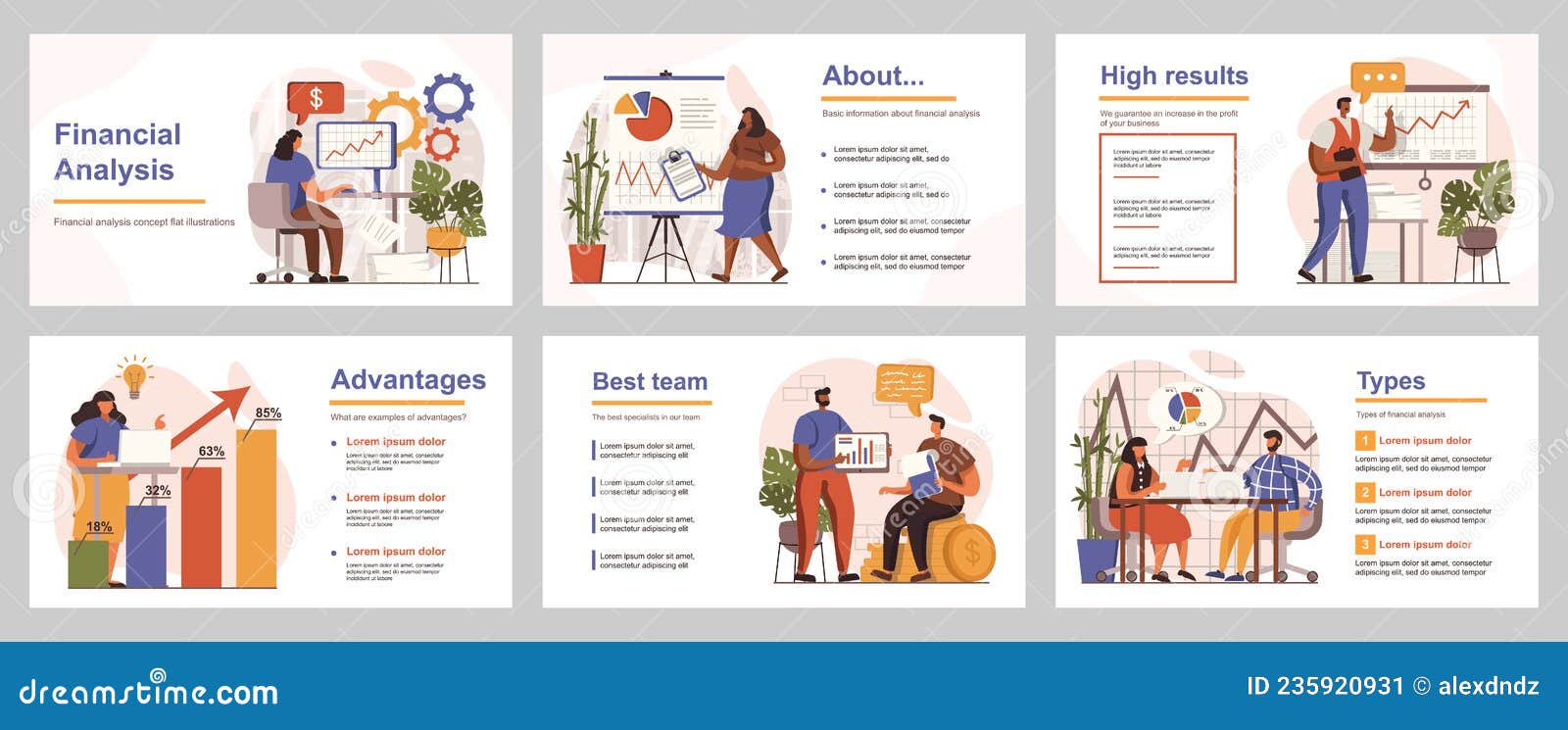 Financial Analysis Concept for Presentation Slide Template. Stock ...