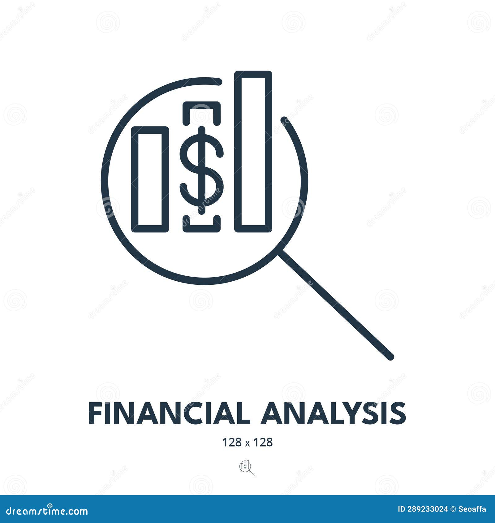 Financial Analysis Icon. Chart, Growth, Statistics. Editable Stroke ...