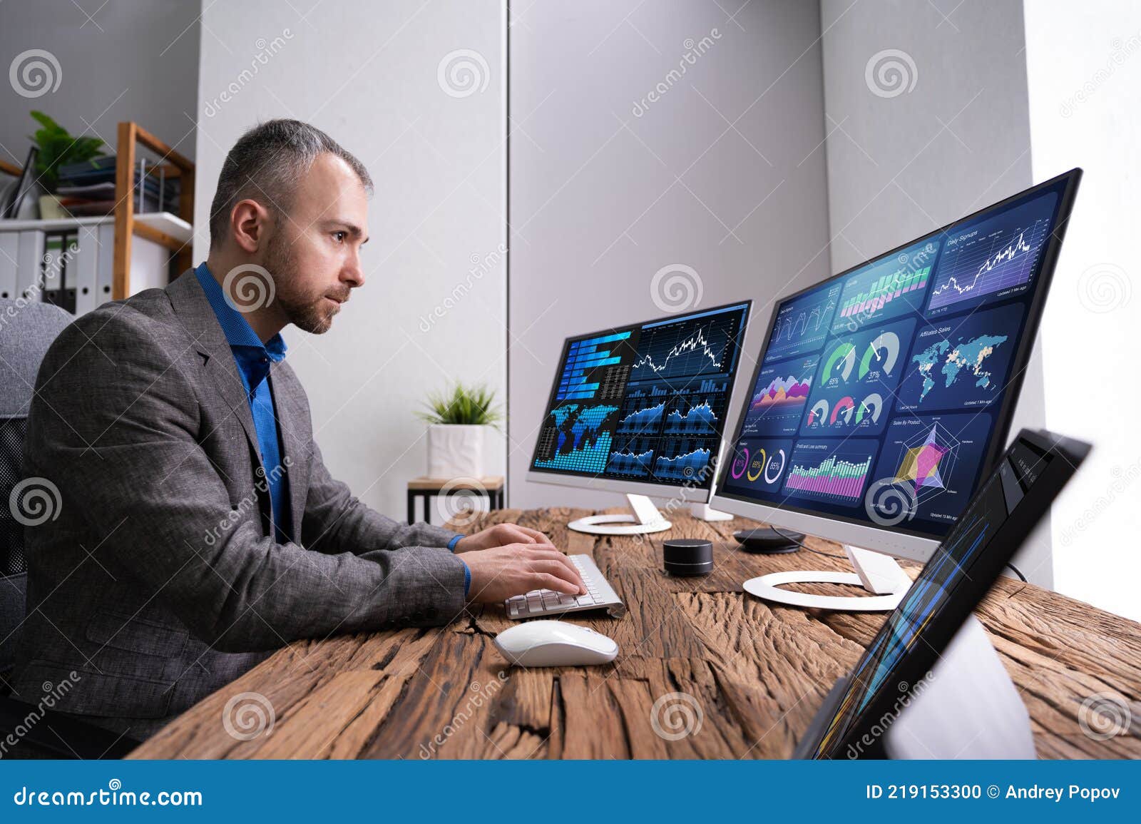 Advisor Using KPI Analytics Dashboard Charts Stock Photography ...