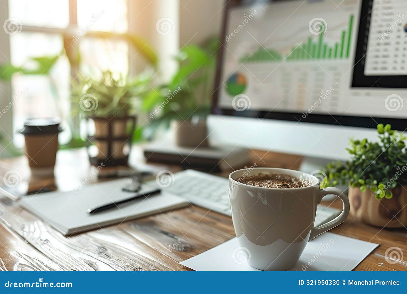 Financial Analyst Working on a Computer with Spreadsheets and Charts ...