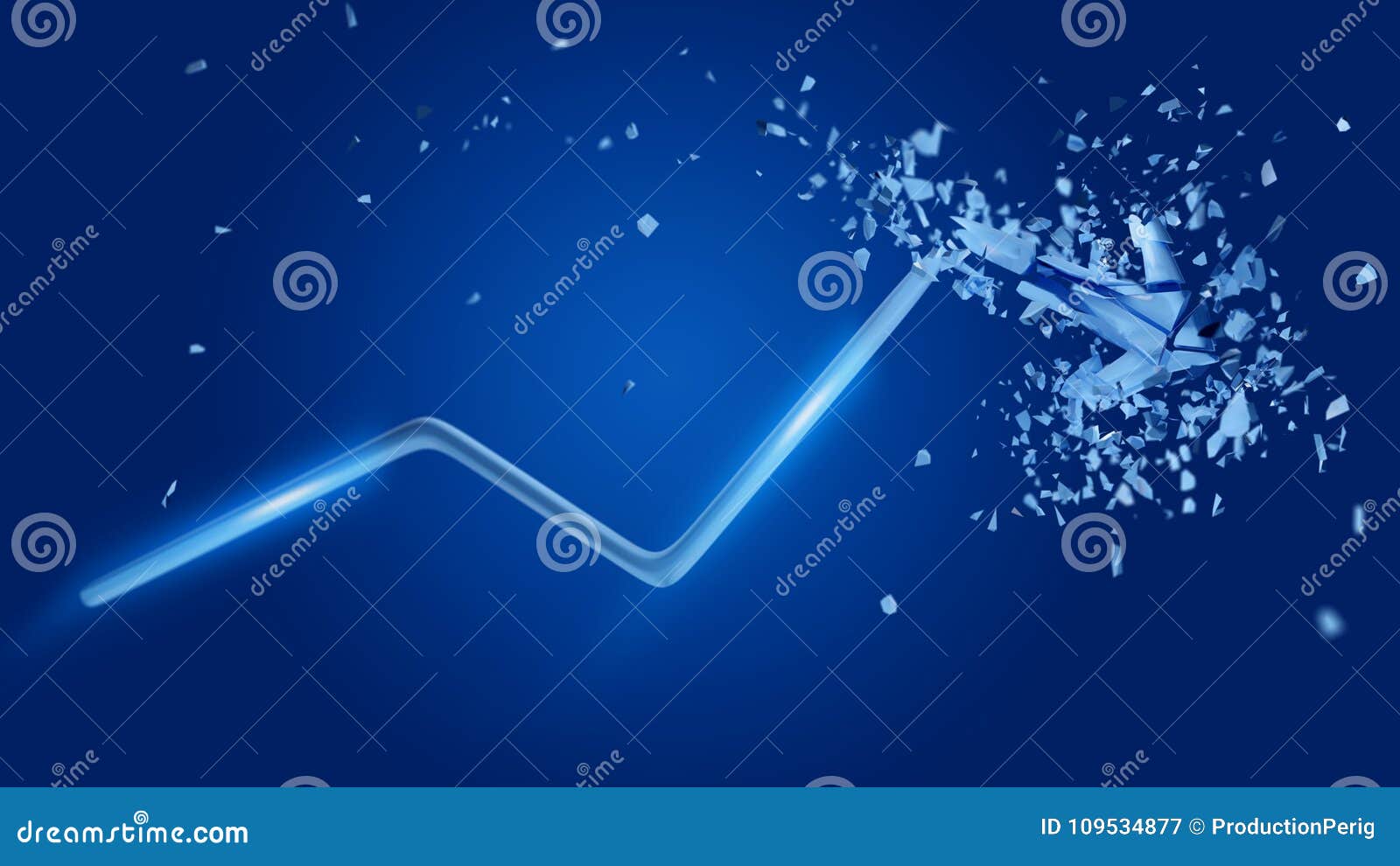 Financial Arrow Going Up and Explosing at the End - 3d Rendering Stock ...