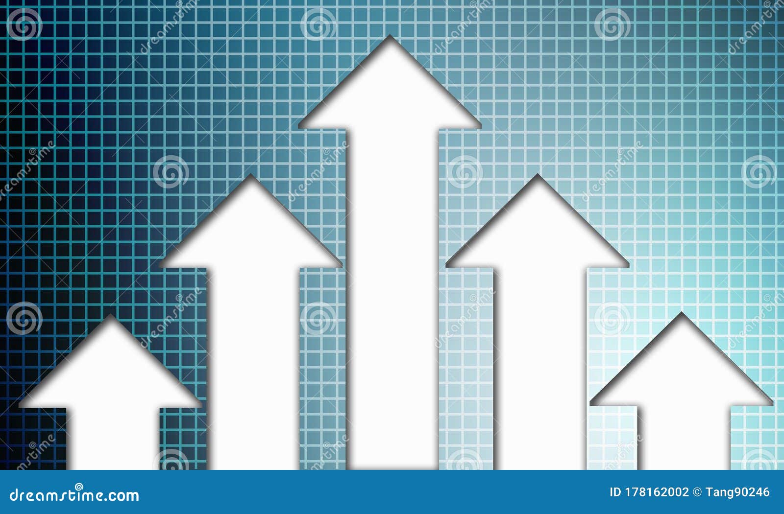 Financial Arrows Going Up on a Blue Background Stock Illustration ...