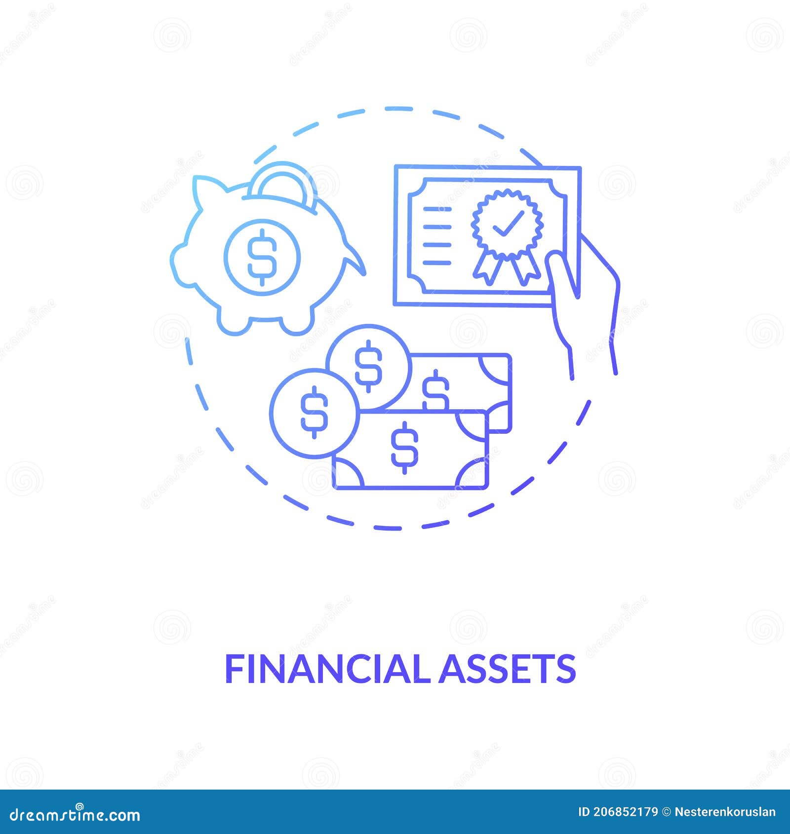 Financial Assets Concept Icon Stock Illustration Illustration Of