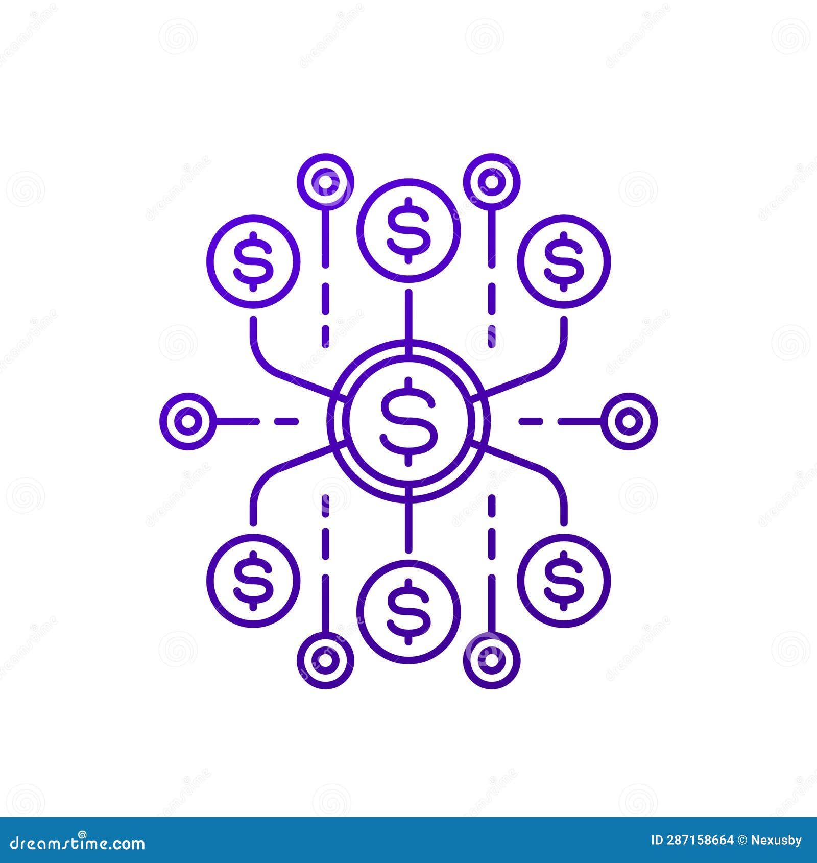 Financial Assets, Multiple Income Sources Icon Stock Vector ...