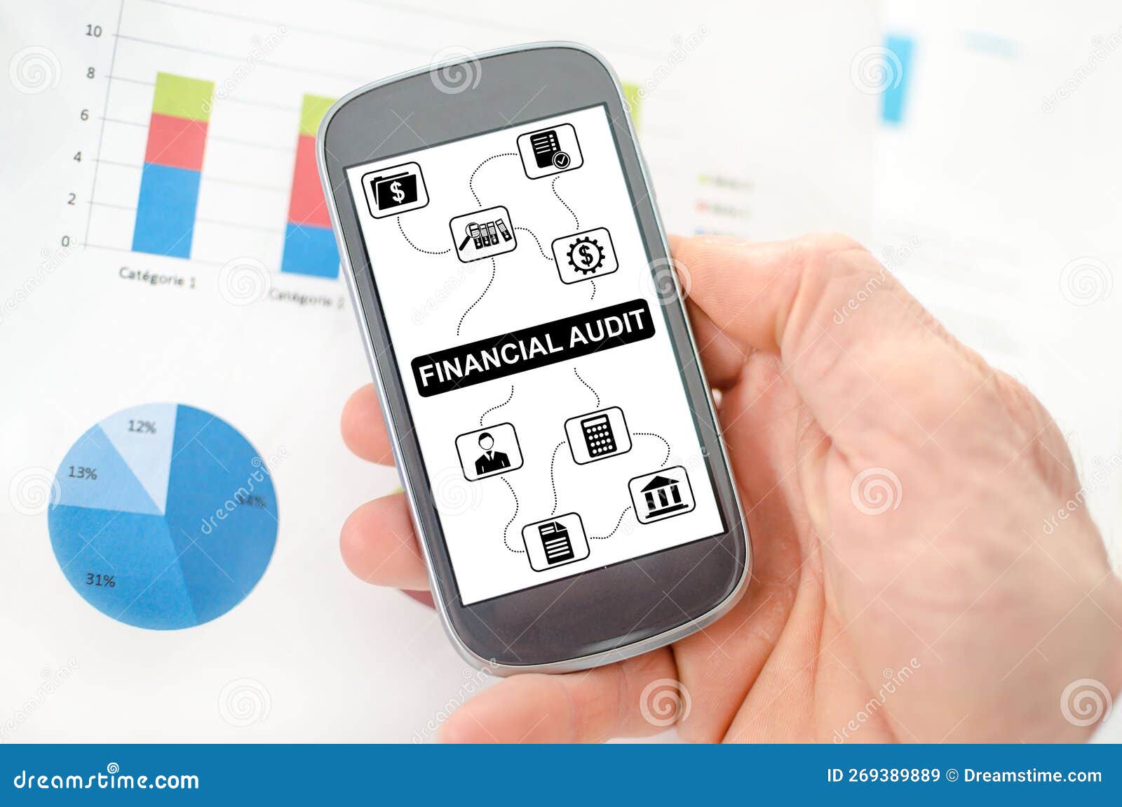 Financial Audit Concept on a Smartphone Stock Image - Image of expert ...