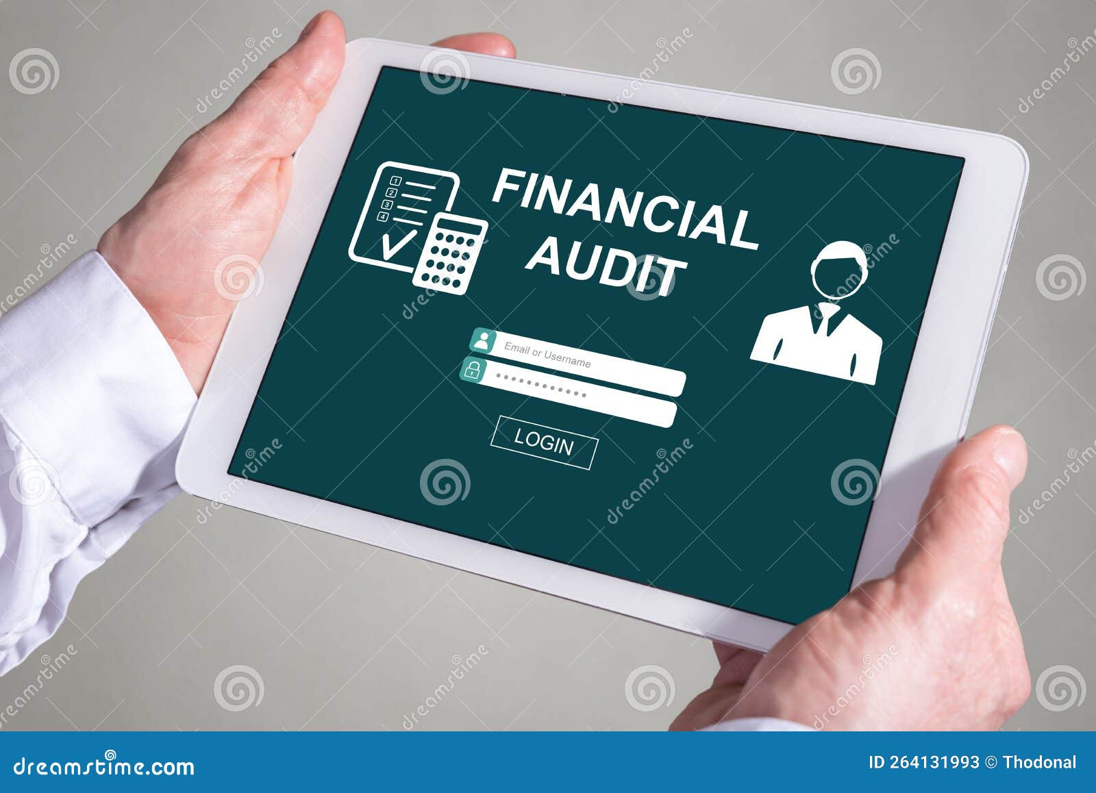 Financial Audit Concept on a Tablet Stock Image - Image of calculating ...