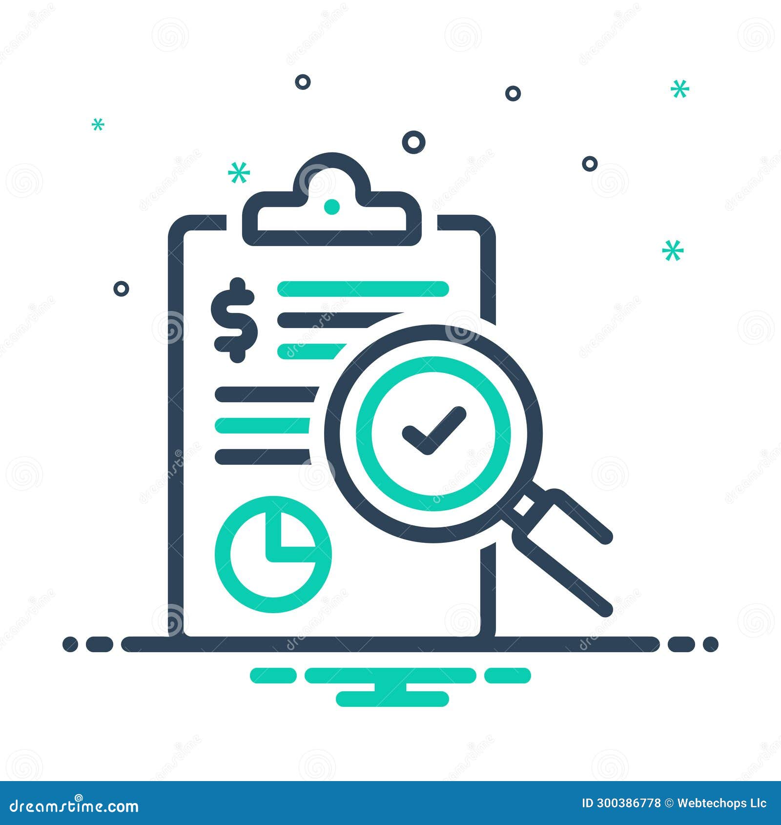 Mix Icon for Financial Audit, Document and Examination Stock Vector - Illustration of inspection ...