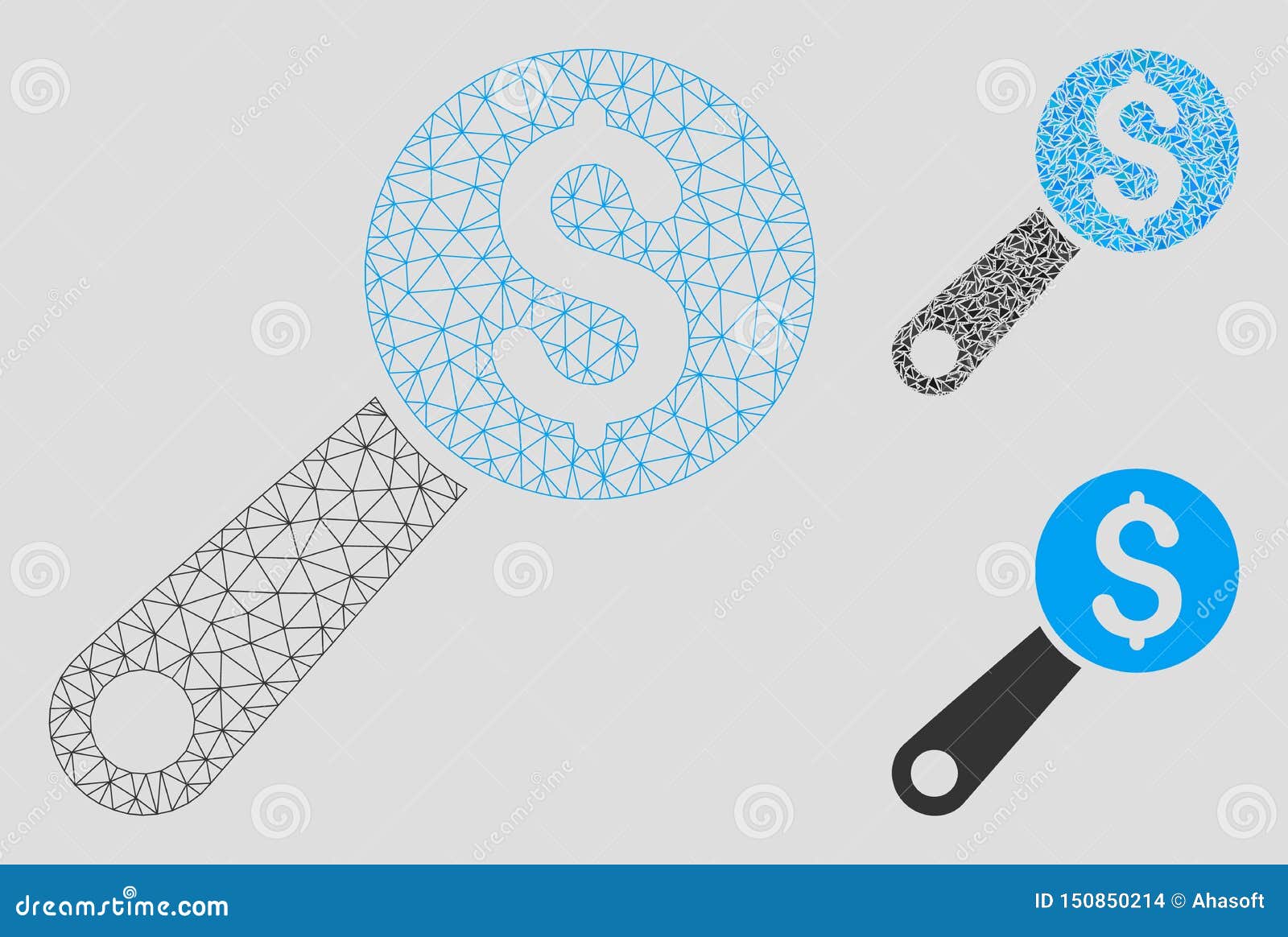 Financial Audit Vector Mesh Network Model and Triangle Mosaic Icon ...