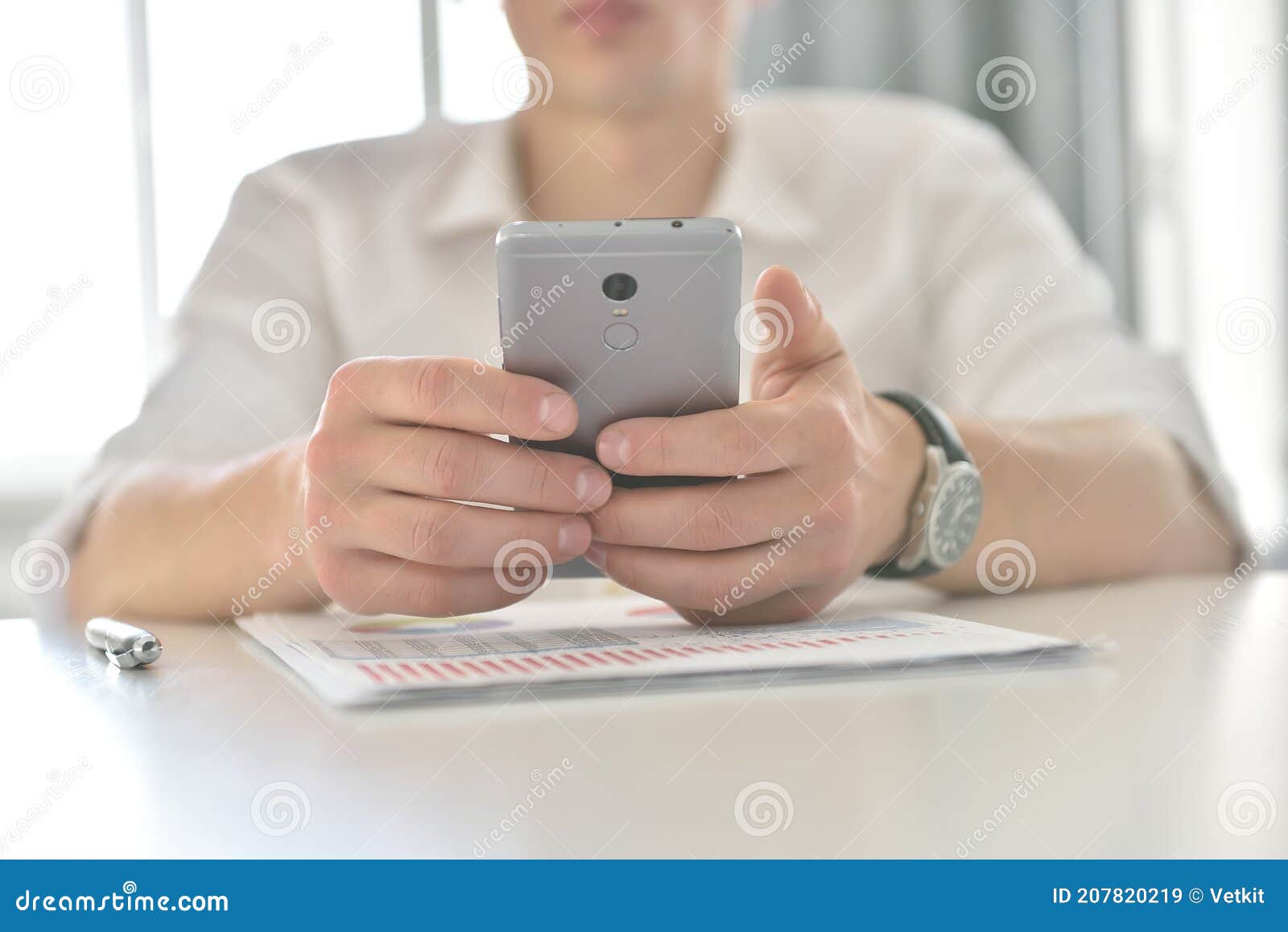 Financial Auditor with Smart Phone Checking Business Plan Stock Image ...