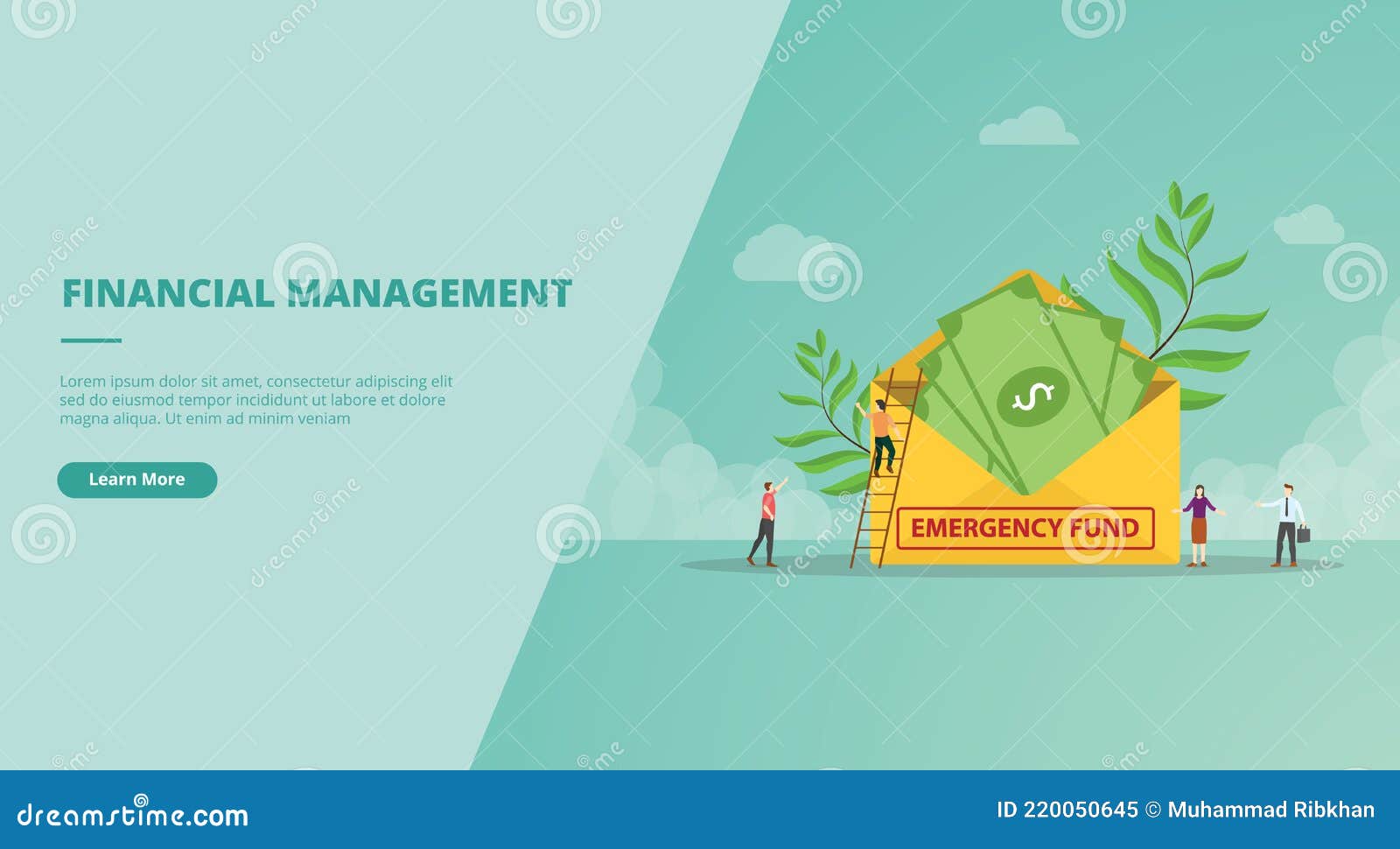 Financial Backup Plan for Website Design Template Banner or Slide ...