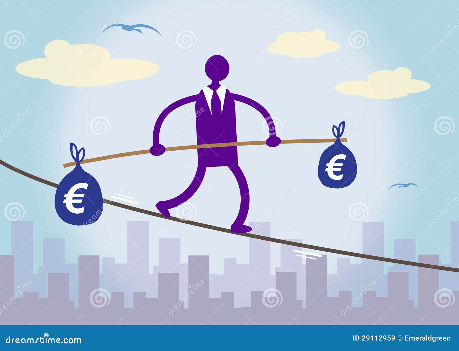 Financial Balancing Euro stock illustration. Illustration of graphic ...