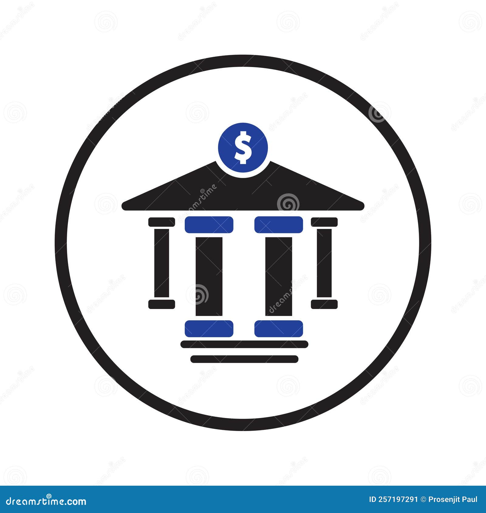 Financial bank icon vector stock vector. Illustration of cash - 257197291