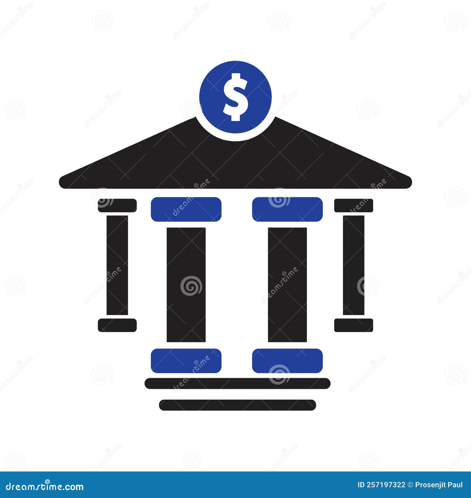 Financial bank icon vector stock vector. Illustration of cash - 257197322
