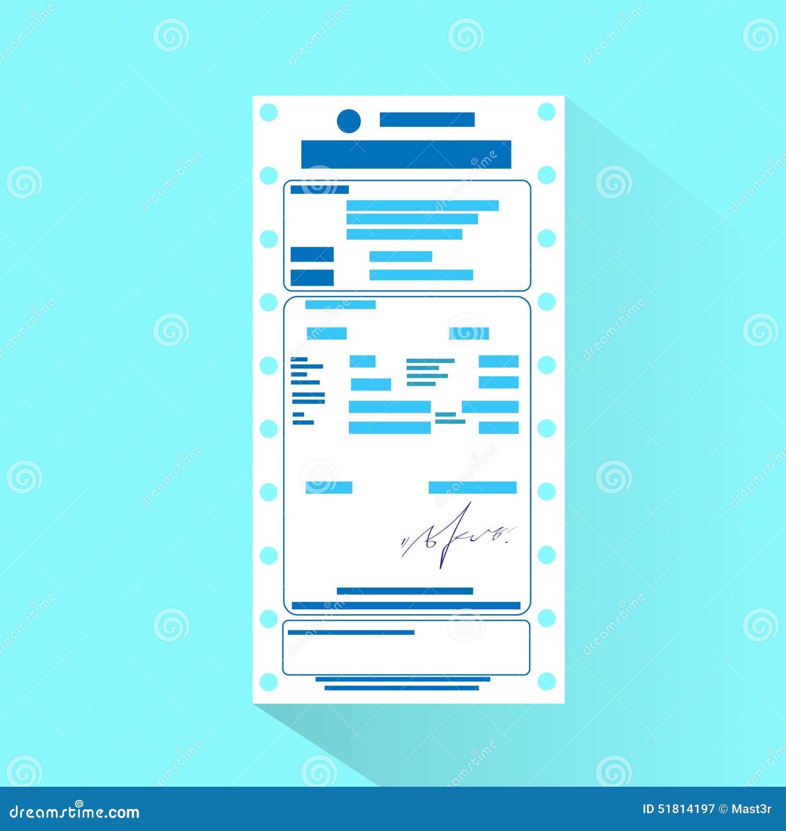 Financial Bill Document, Invoice Order Payment Stock Vector ...