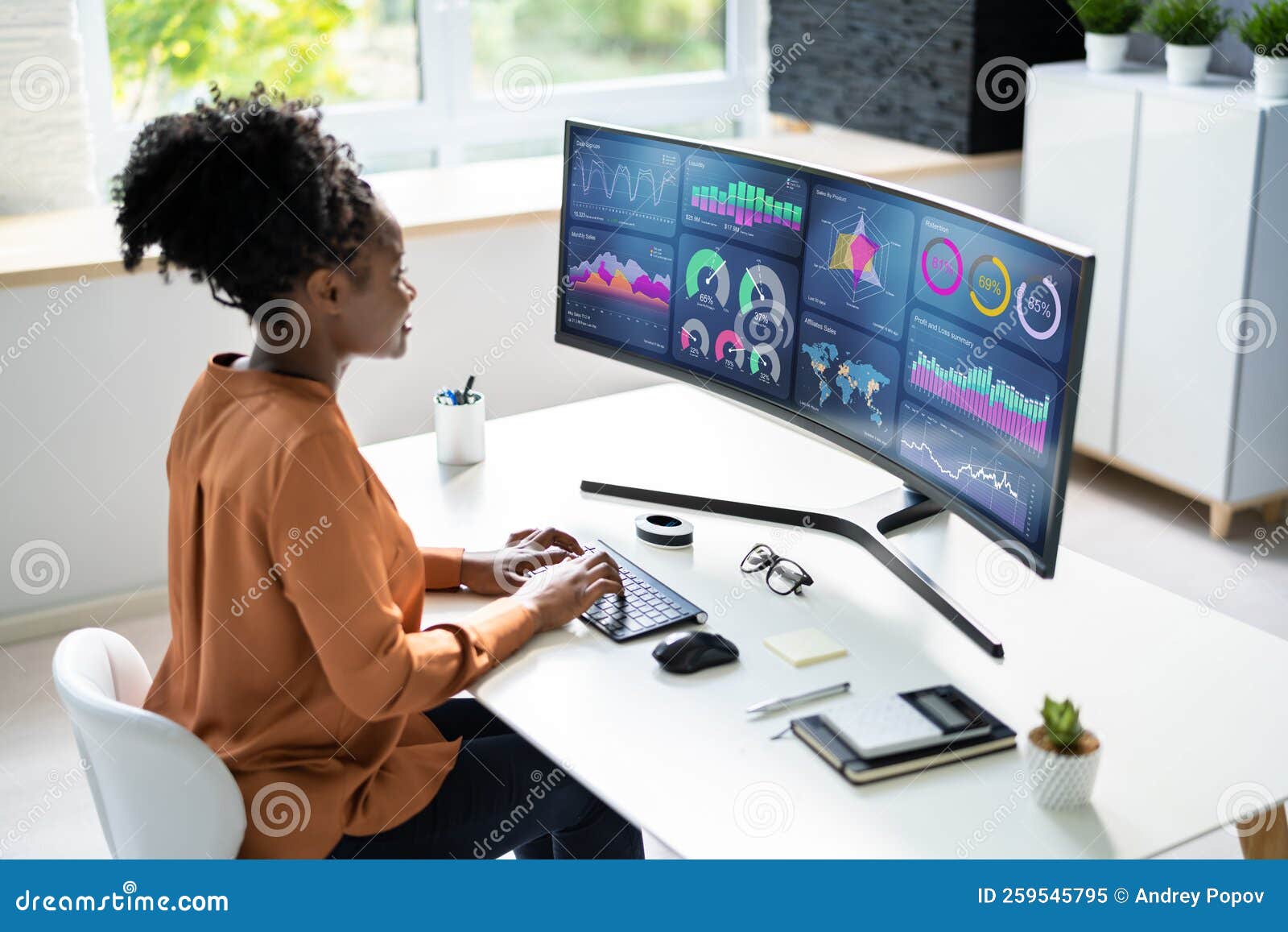 Financial Business Analytics Data Dashboard Stock Image - Image of ...