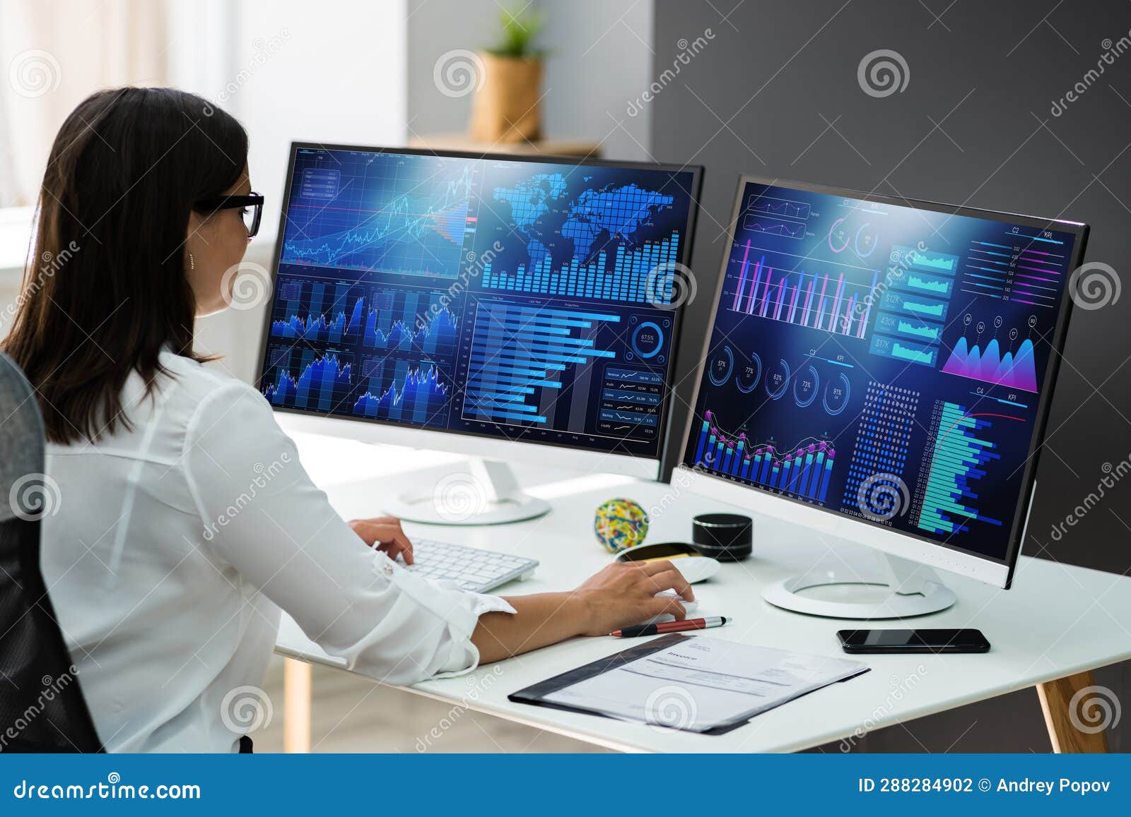 Financial Business Analytics Data Dashboard Stock Photo - Image of ...