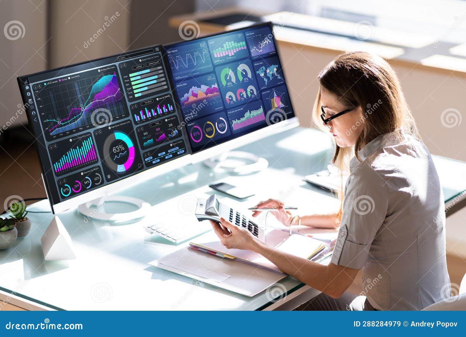 Financial Business Analytics Data Dashboard Stock Image - Image of ...