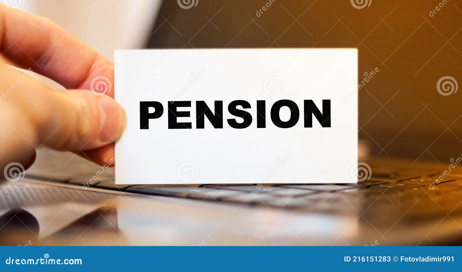 Financial Business Card with the Text Pension. Decrease in Pension ...