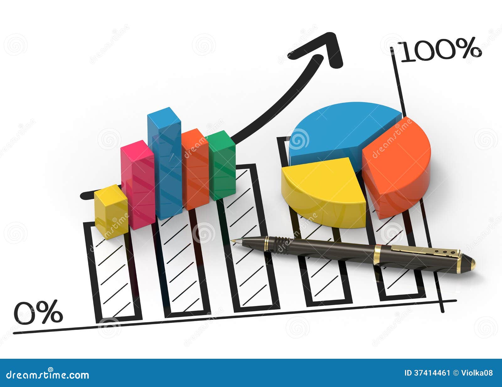 Financial Business Chart and Graphs Stock Illustration - Illustration ...