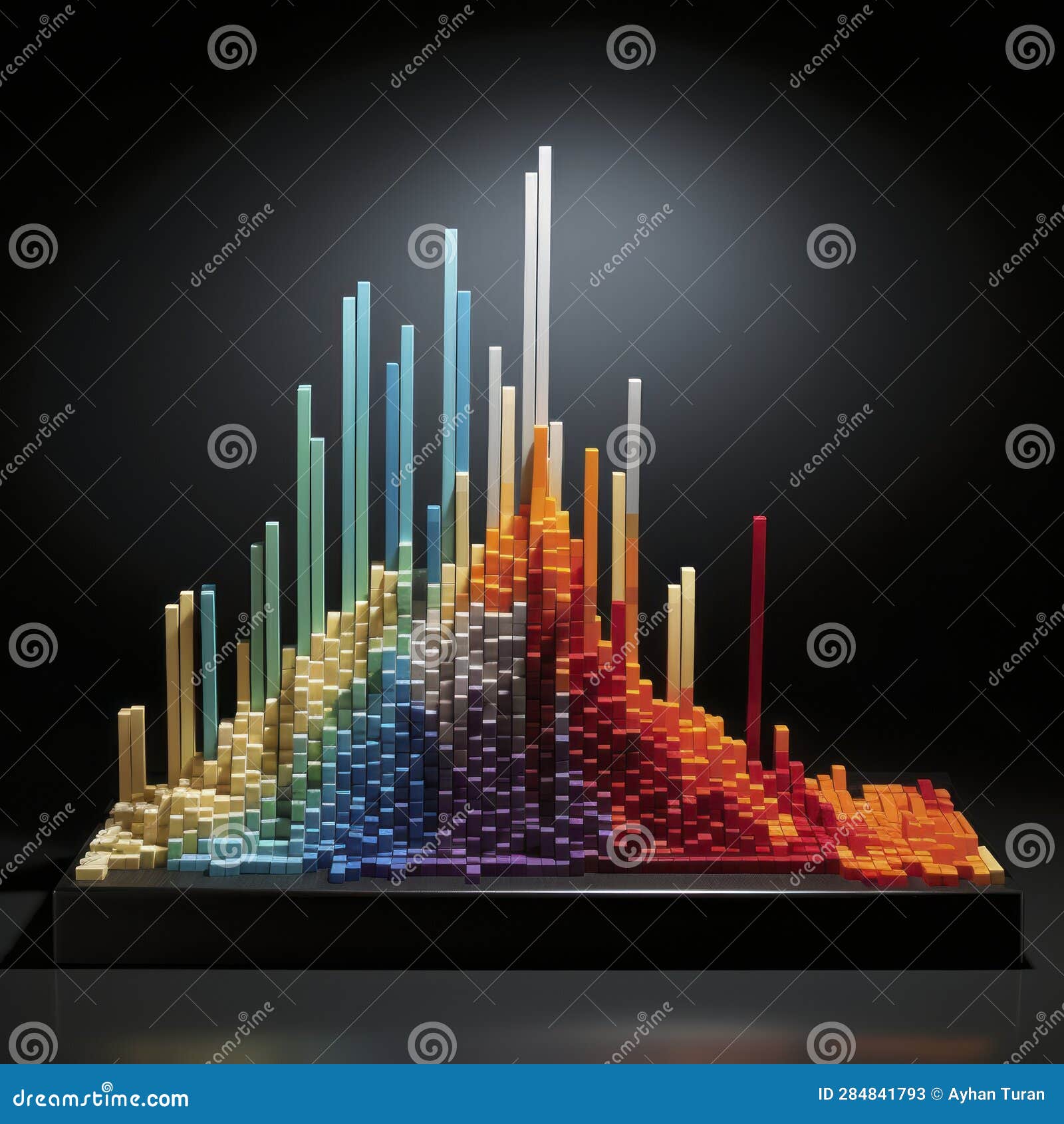 Financial Business Graph and Chart Concept , Toy Blocks Color Material ...