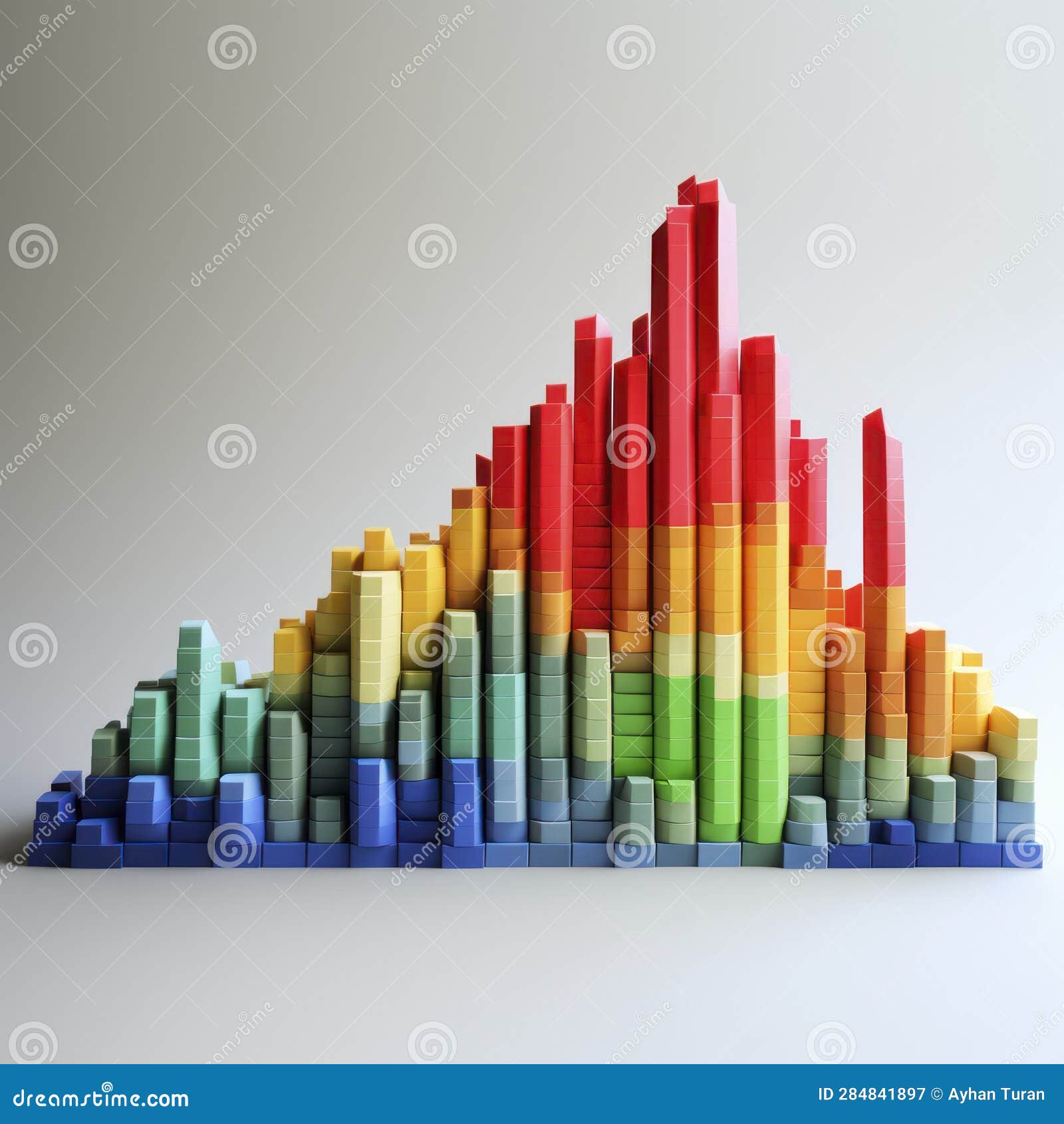 Financial Business Graph and Chart Concept , Toy Blocks Color Material ...