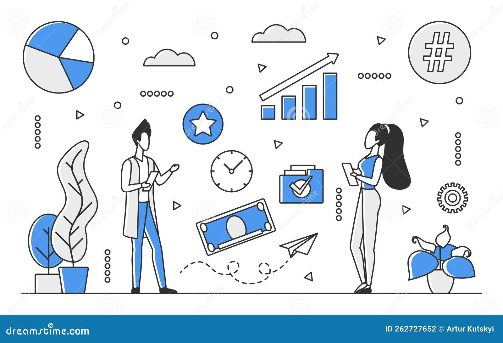 Financial Business Performance Stock Vector - Illustration of analytics ...
