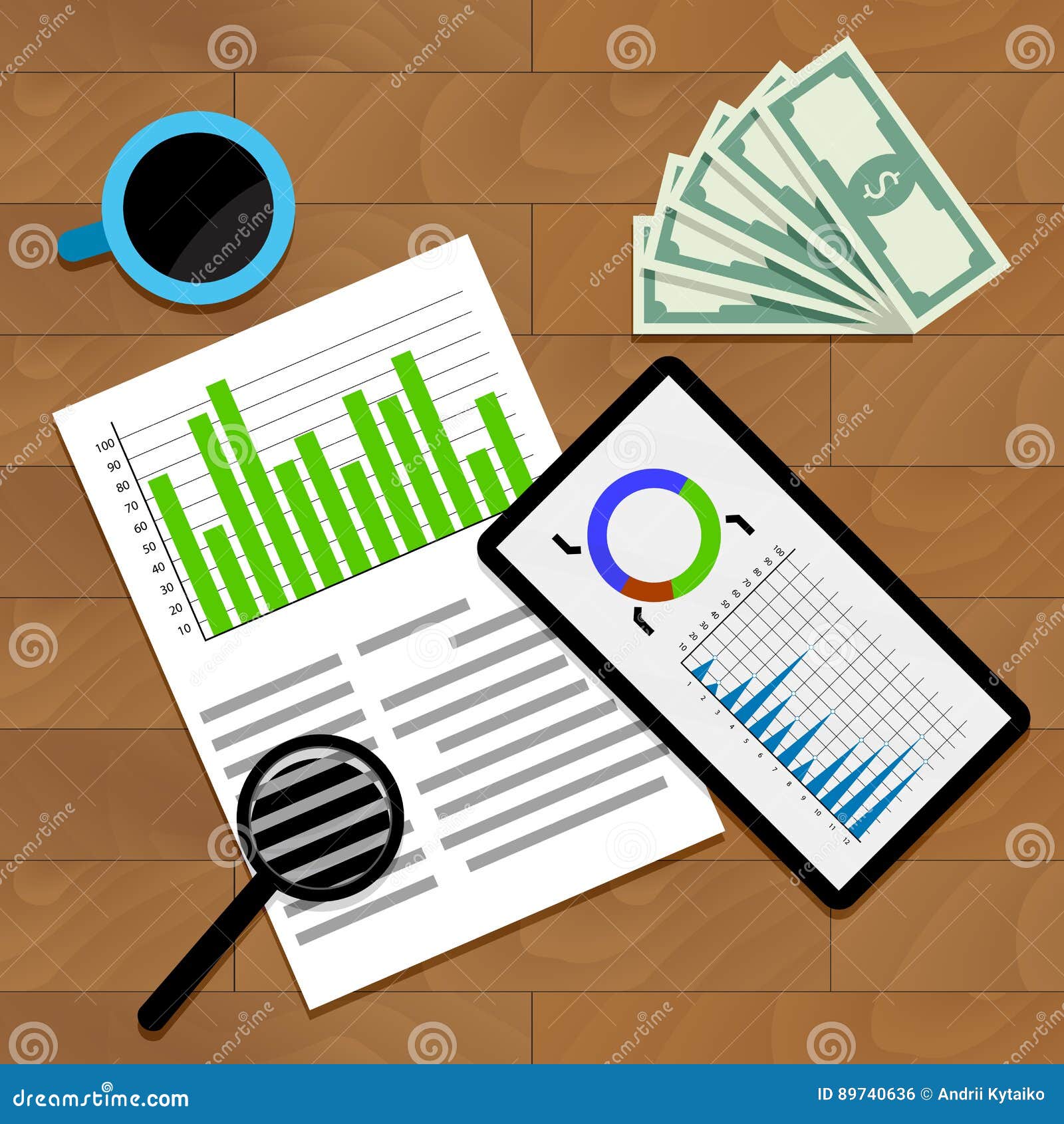 Financial Business Statistics Stock Vector - Illustration of data ...
