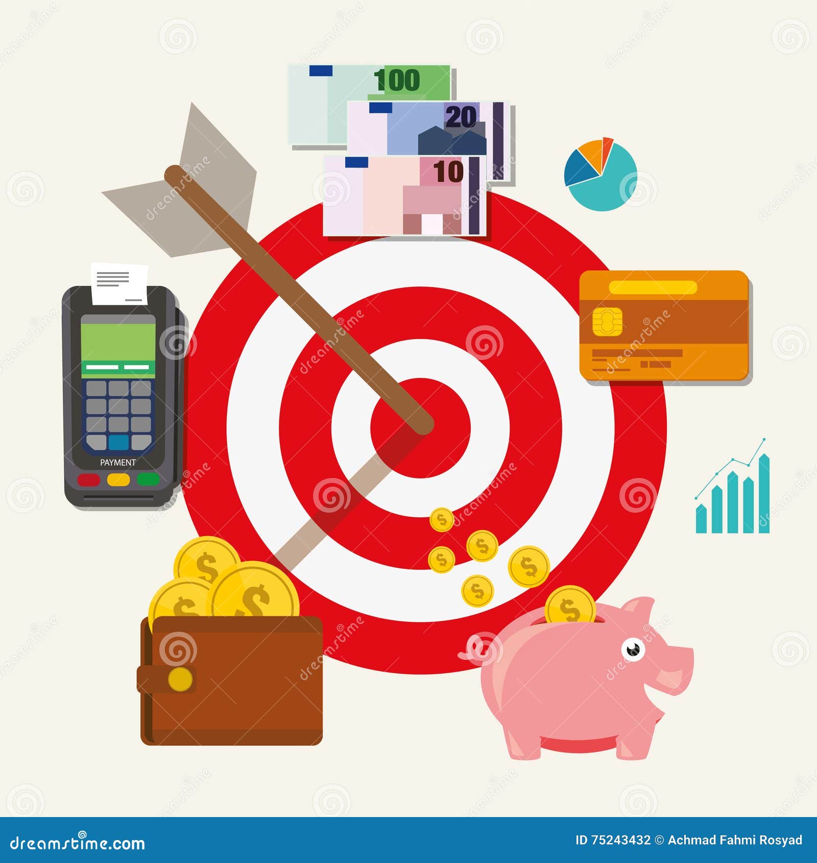 Financial Business Target Money Purpose Plan Stock Vector ...