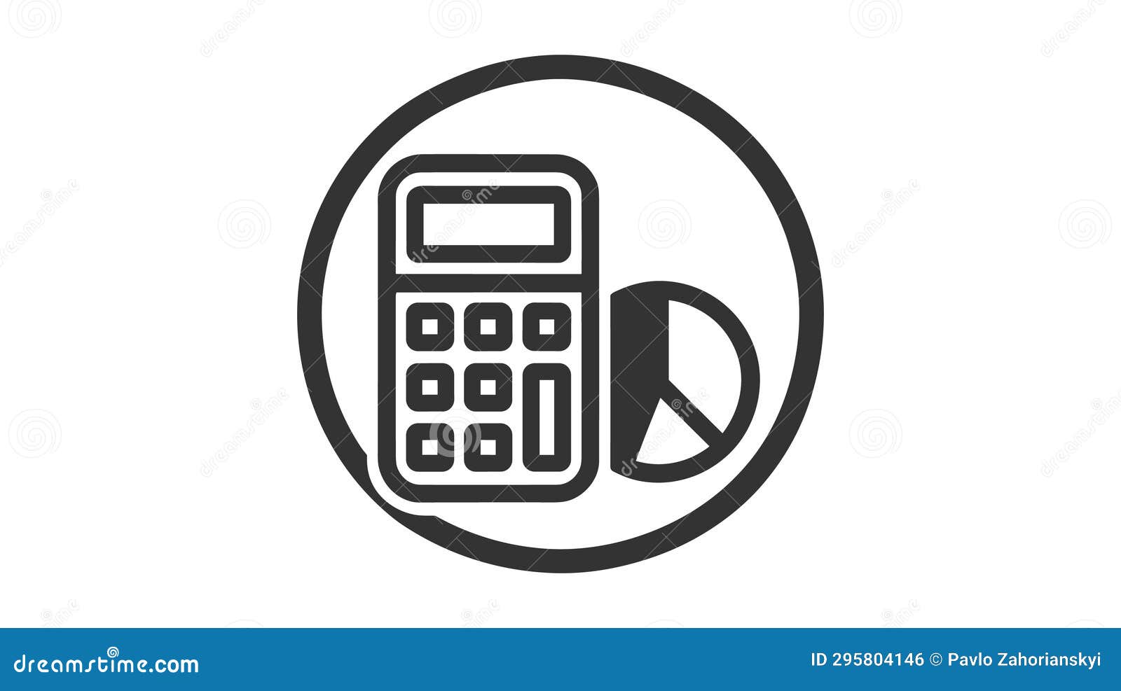 Financial Calculation Line Icon Isolated on White Background Stock ...