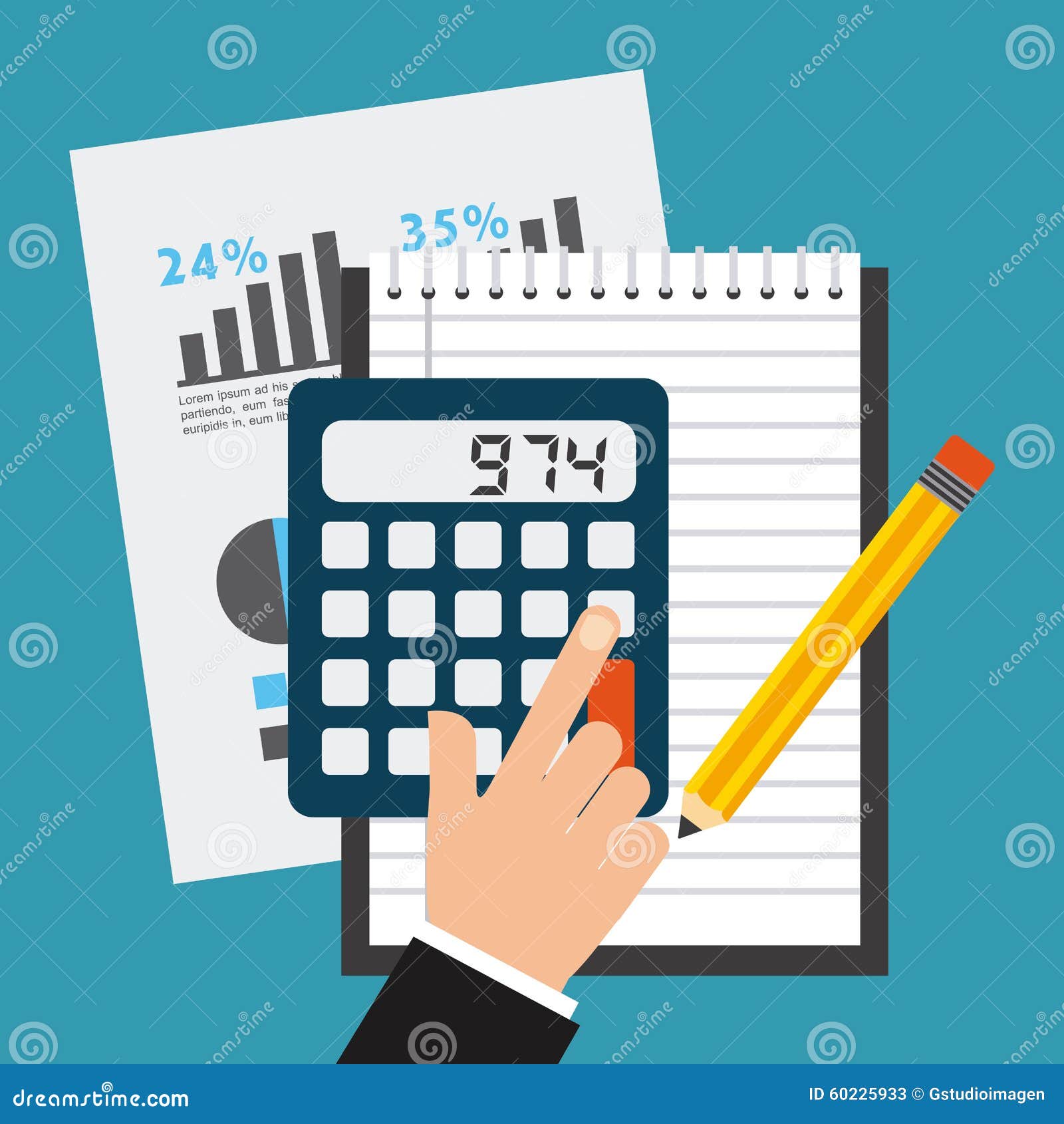 Financial calculations stock vector. Illustration of office - 60225933