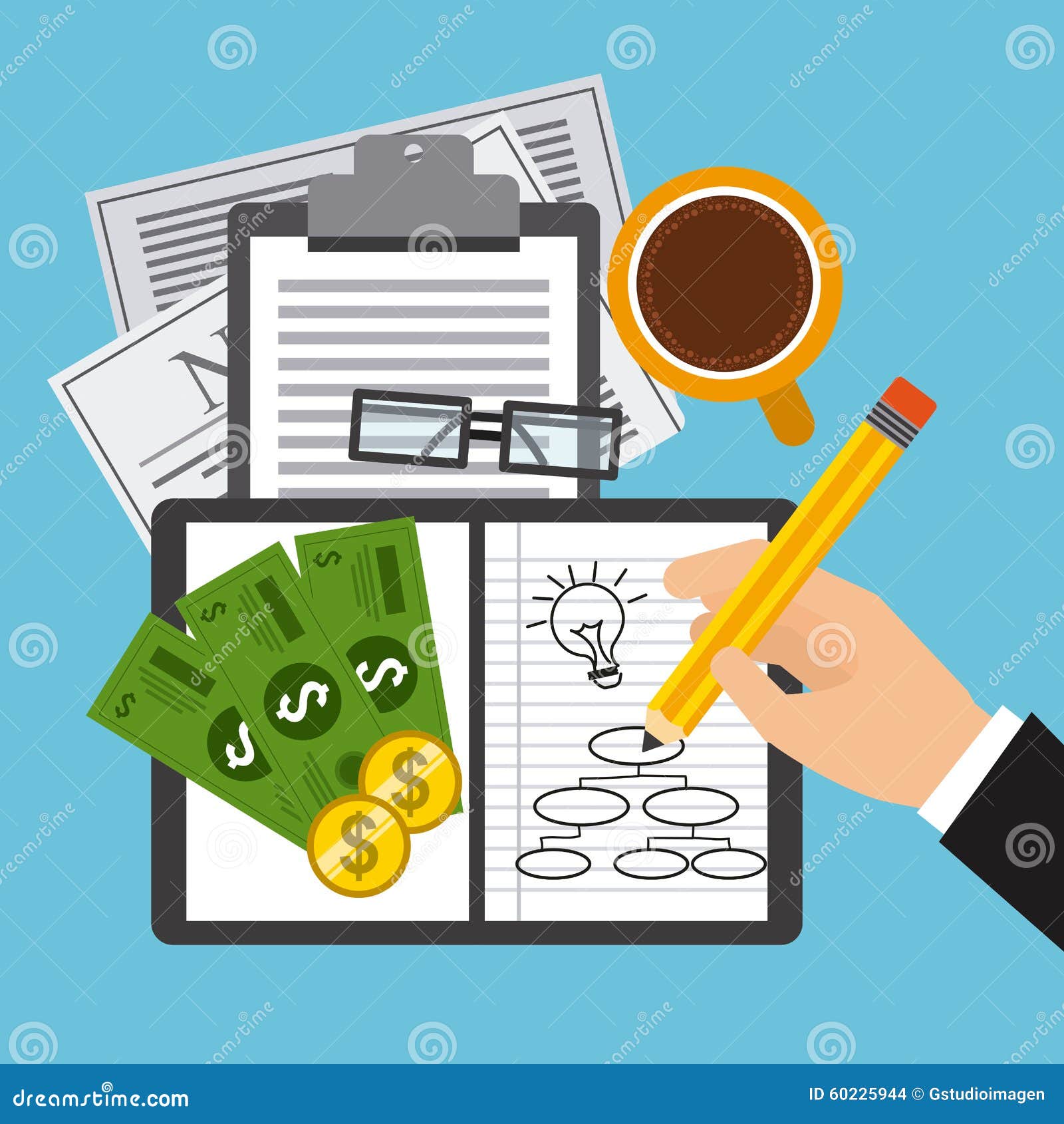 Financial calculations stock vector. Illustration of office - 60225944