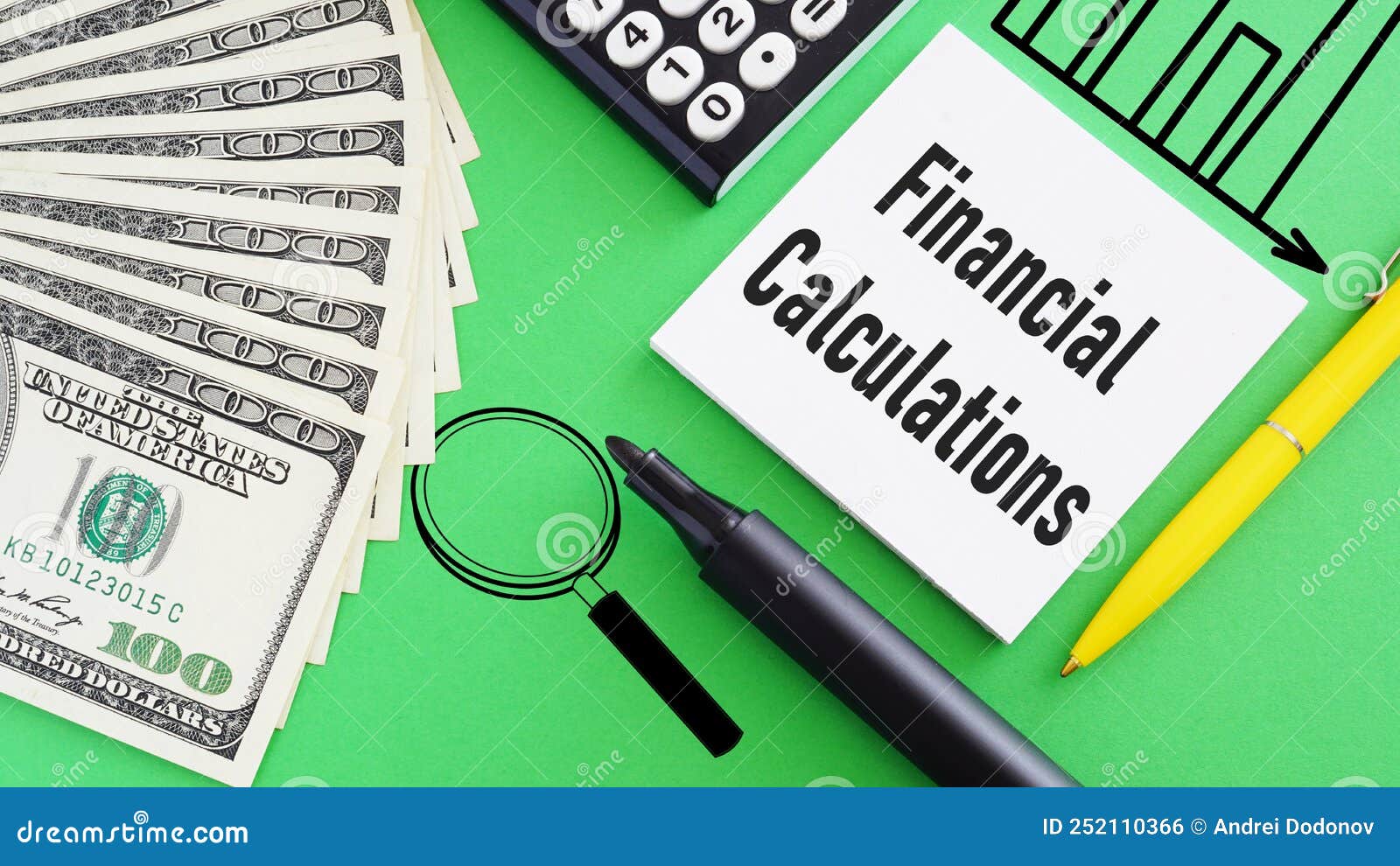 Financial Calculations are Shown Using the Text Stock Photo - Image of ...