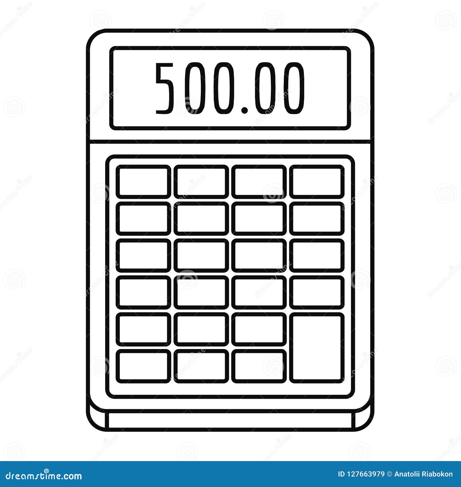 Financial Calculator Icon, Outline Style Stock Vector - Illustration of ...
