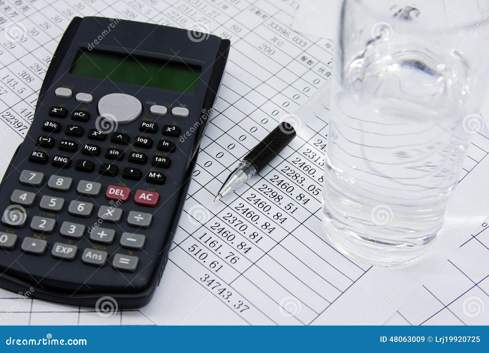 Financial calculator stock image. Image of keypad, columns - 48063009