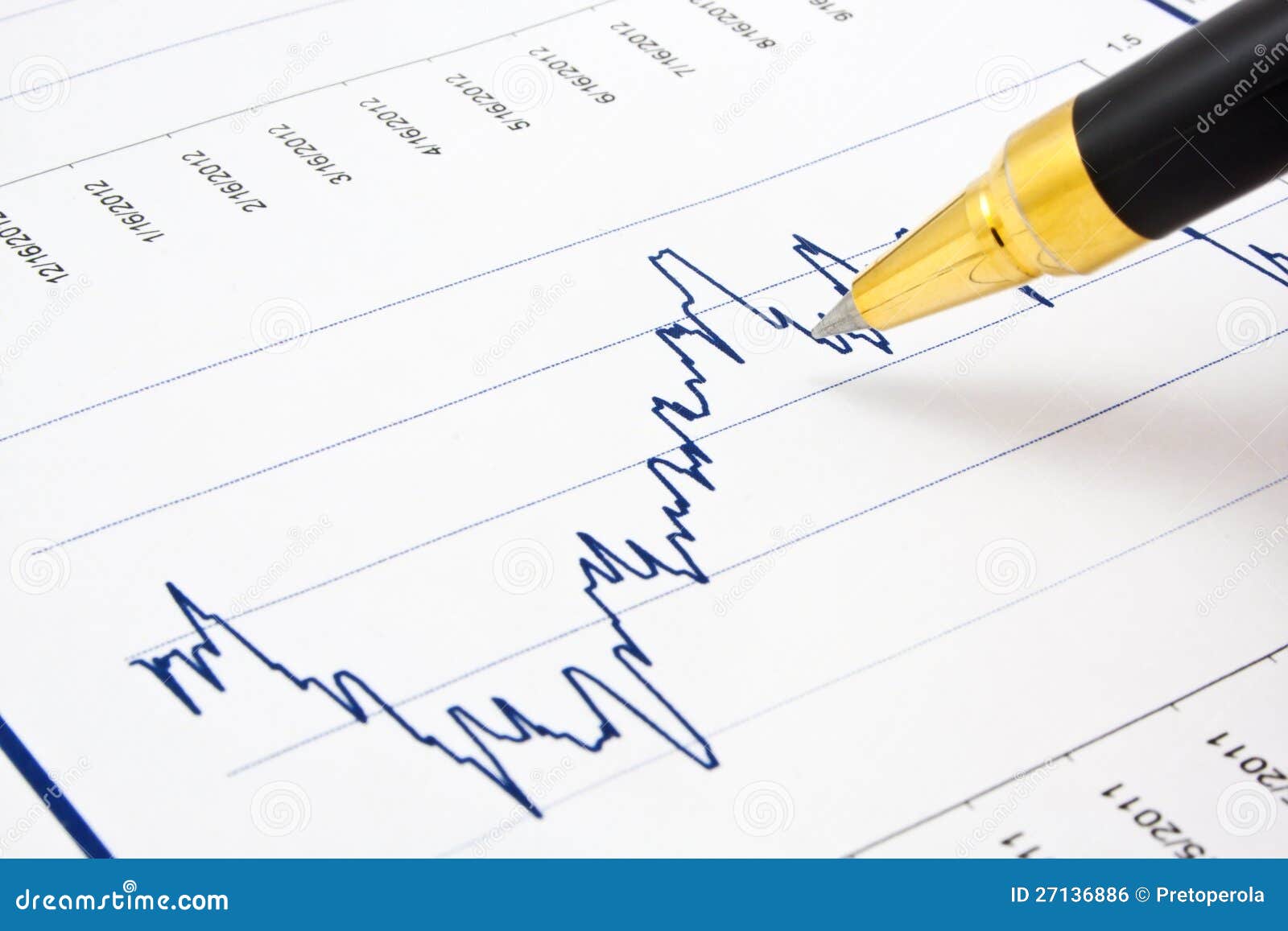 Financial Chart with Ballpoint Pen Stock Photo - Image of bank ...