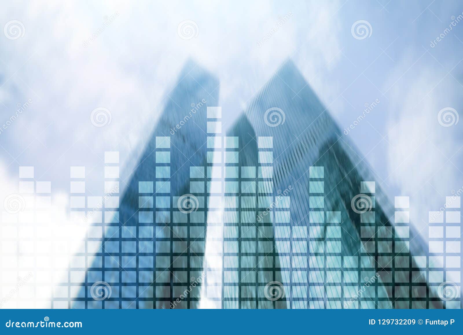 Financial Chart on Blurred Skyscraper Office Background Stock ...