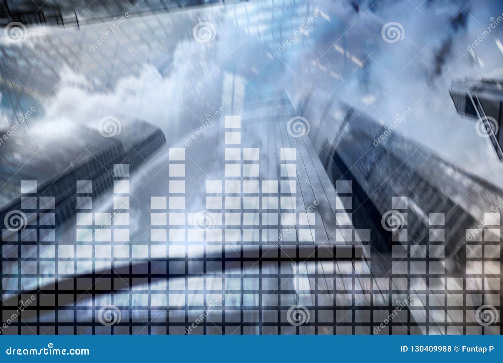 Financial Chart on Blurred Skyscraper Office Background Stock ...