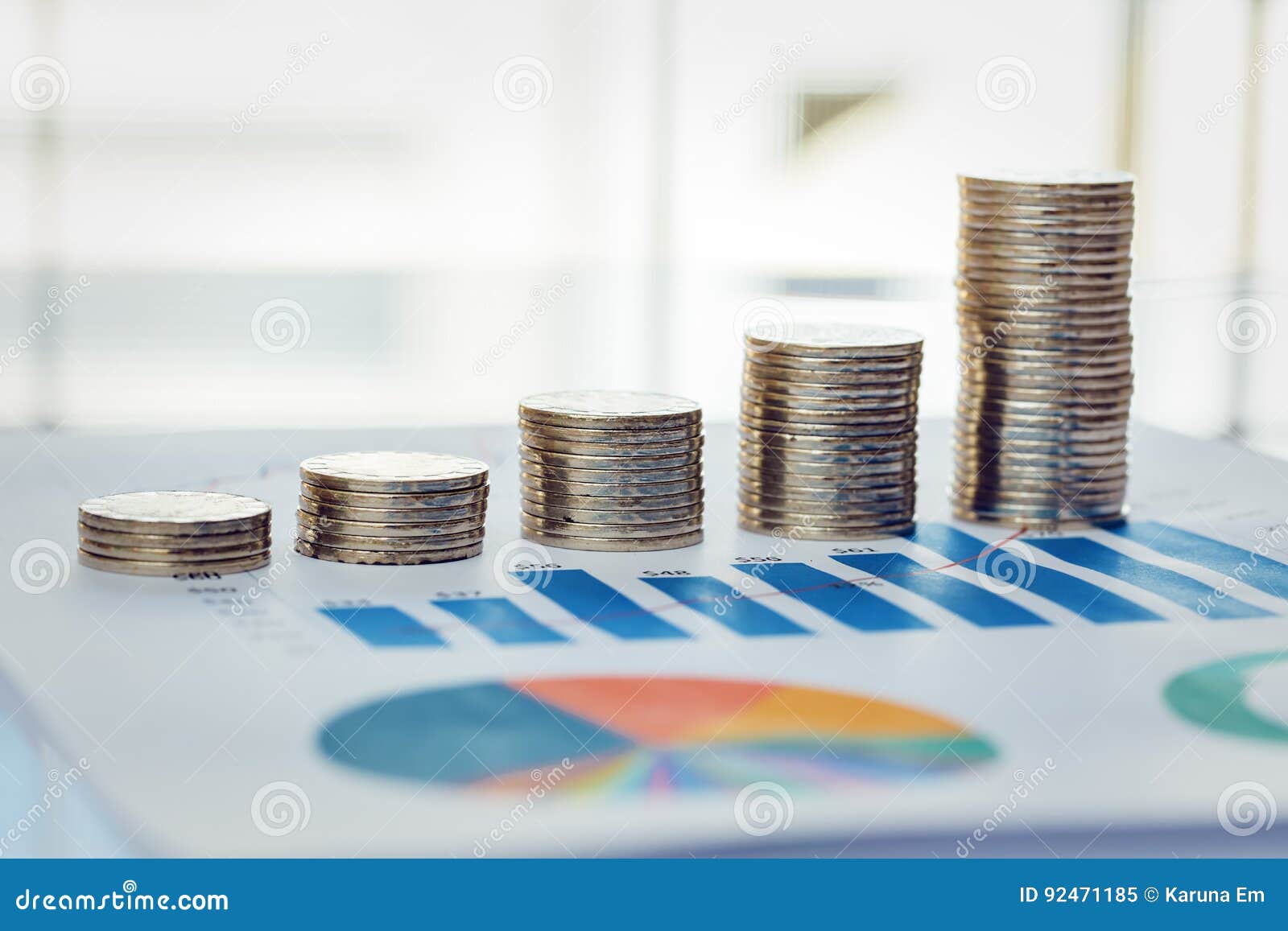 A Financial Chart with Coins Stock Image - Image of forecasting ...