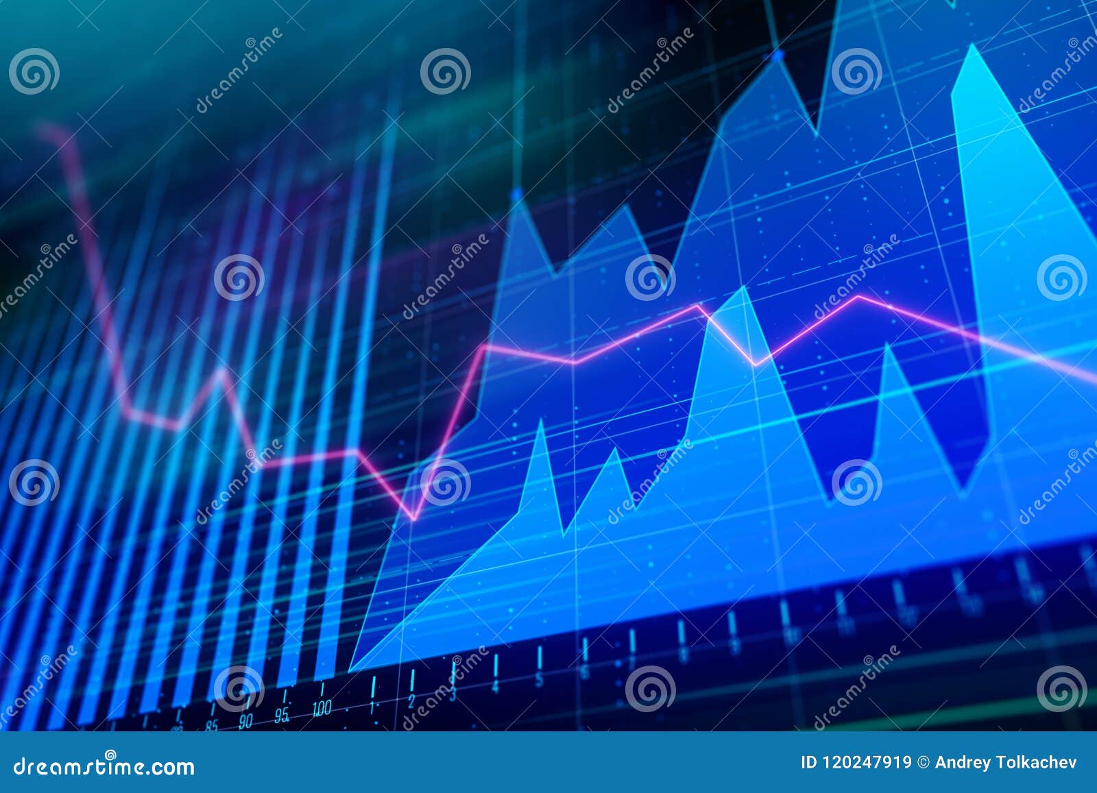 Financial chart in motion stock illustration. Illustration of economy ...