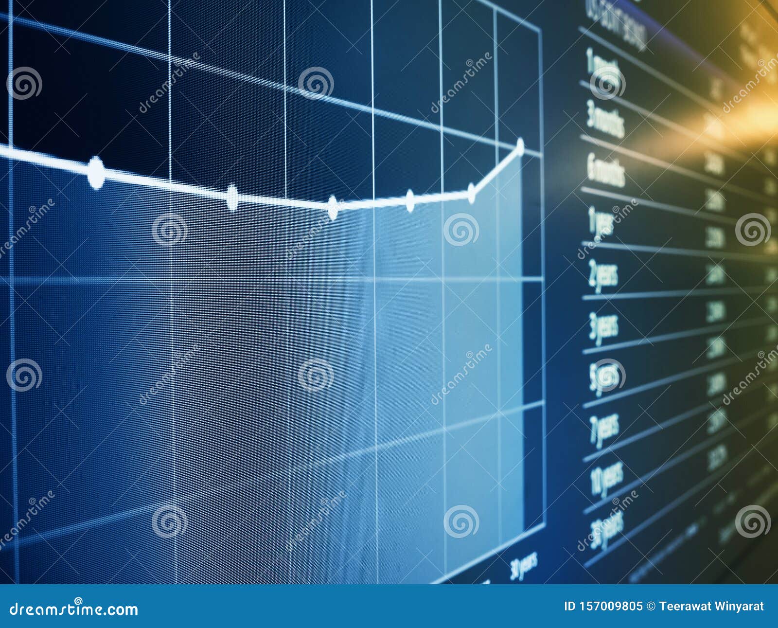 Financial Chart Graph Data on Digital Screen Business Investment ...