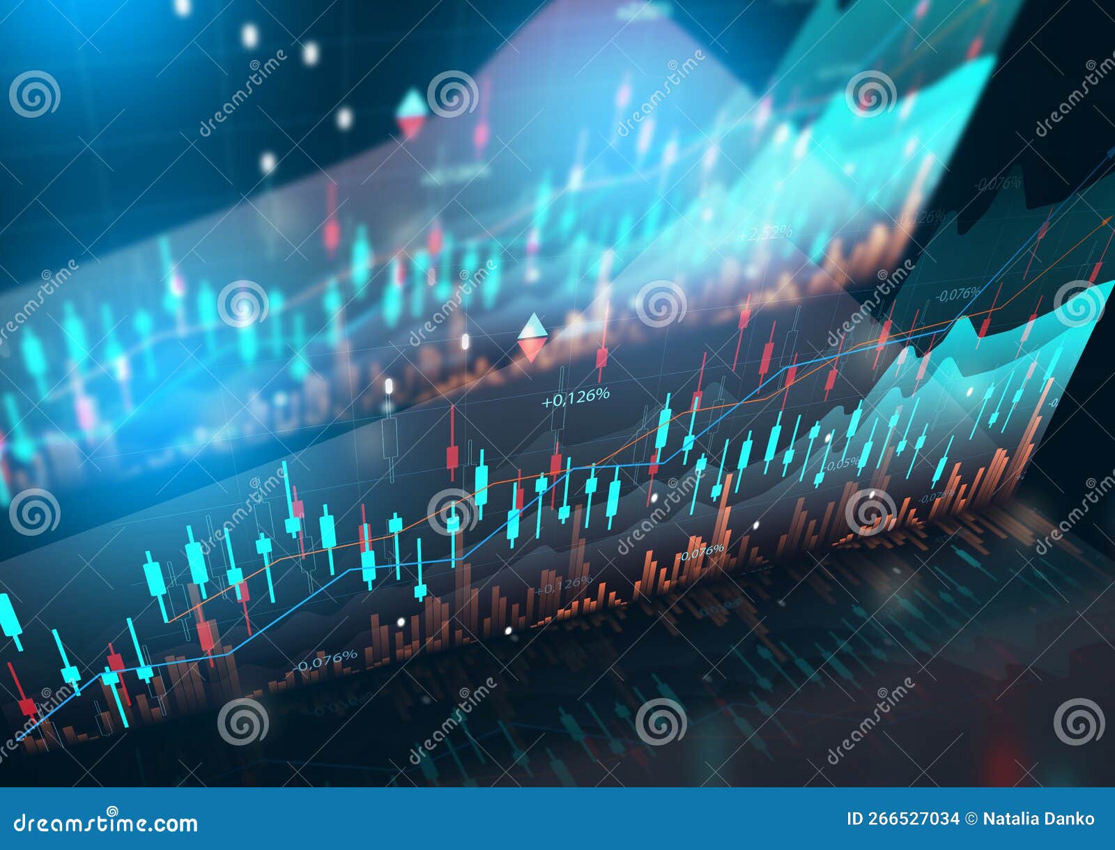 Financial Chart with Growing Indicators, Growth Dynamics in Business ...