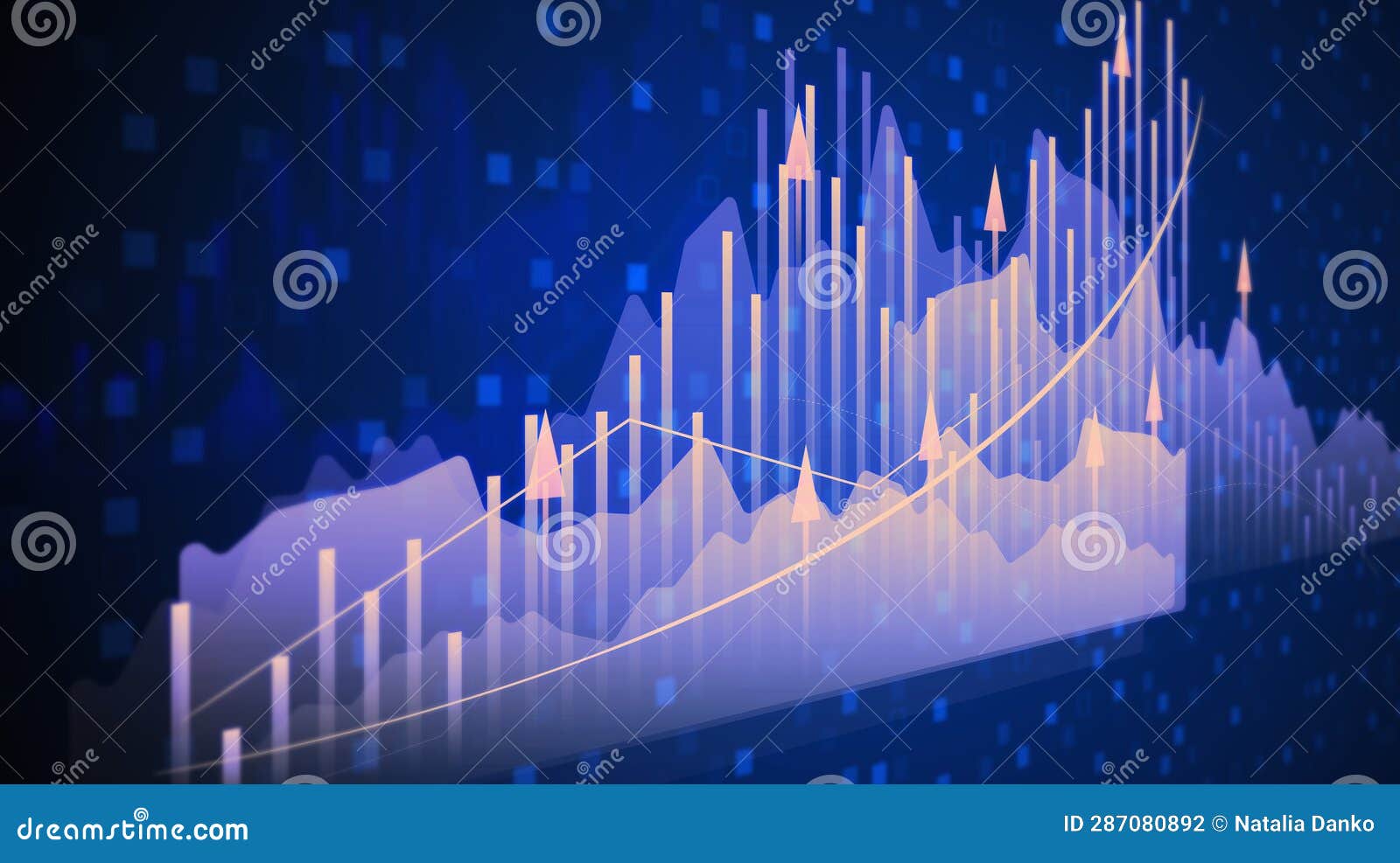 Financial Chart with Growing Indicators, Growth Dynamics in Business ...