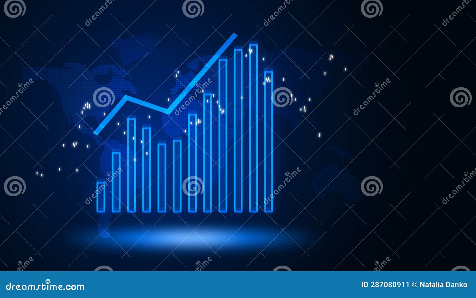 Financial Chart with Growing Indicators, Growth Dynamics in Business ...