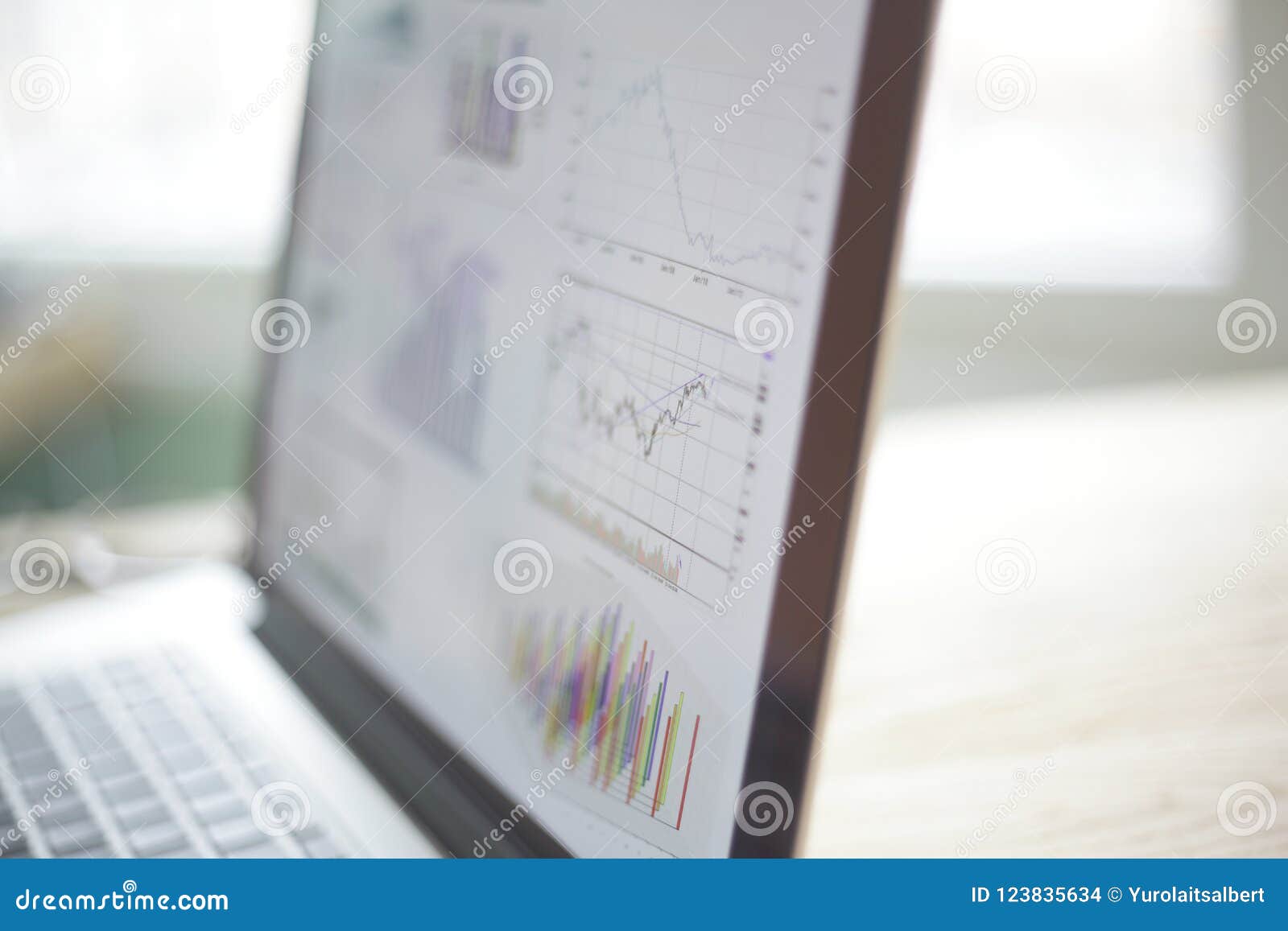 Financial Chart on a Light Blurred Background .business Concept Stock ...
