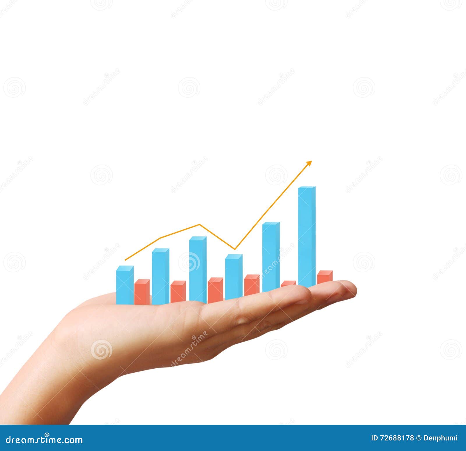 Financial Chart Symbols Coming from Hand Stock Photo - Image of capital ...